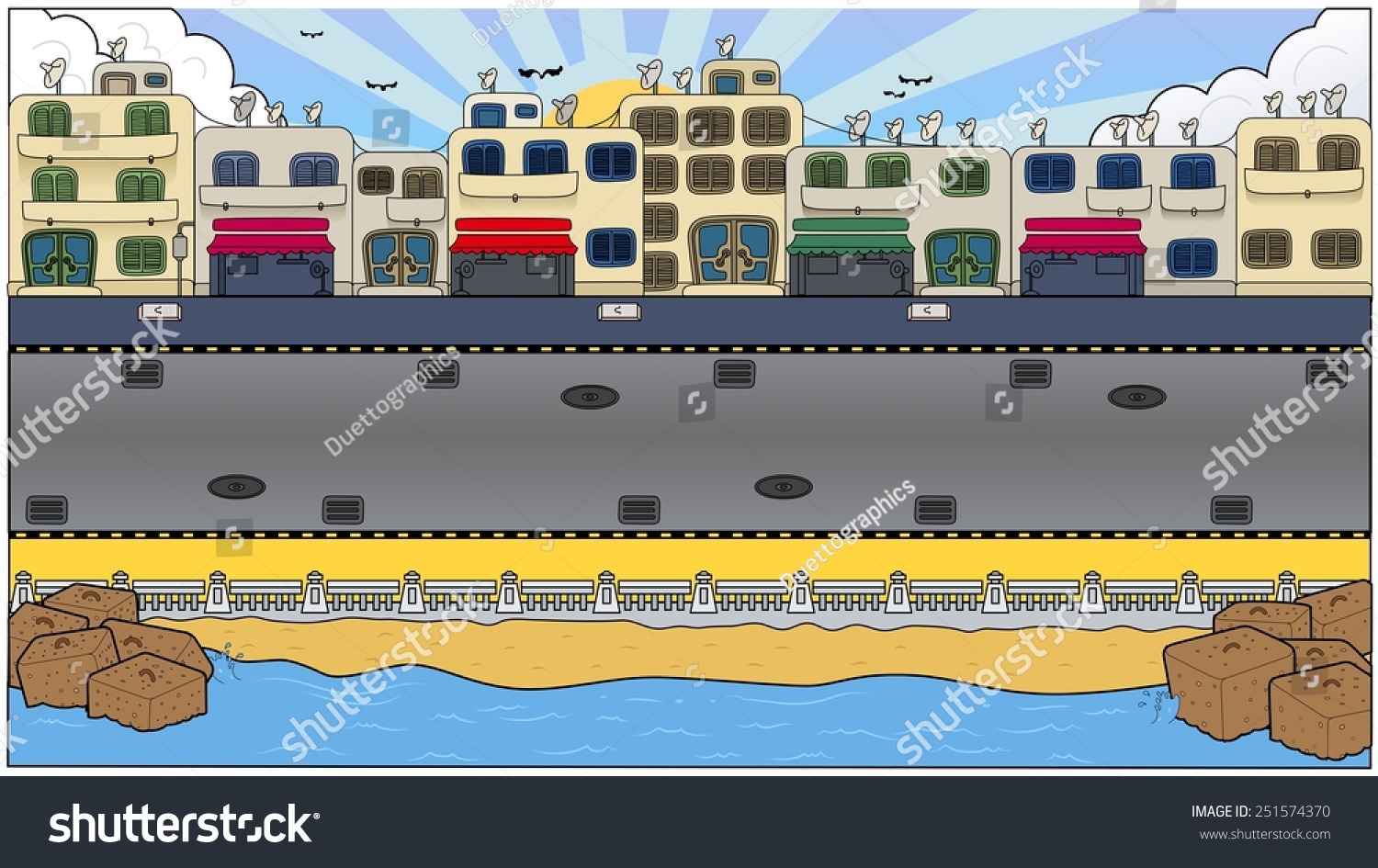 Busy City Backgroundvector Stock Vector (Royalty Free) 251574370 ...