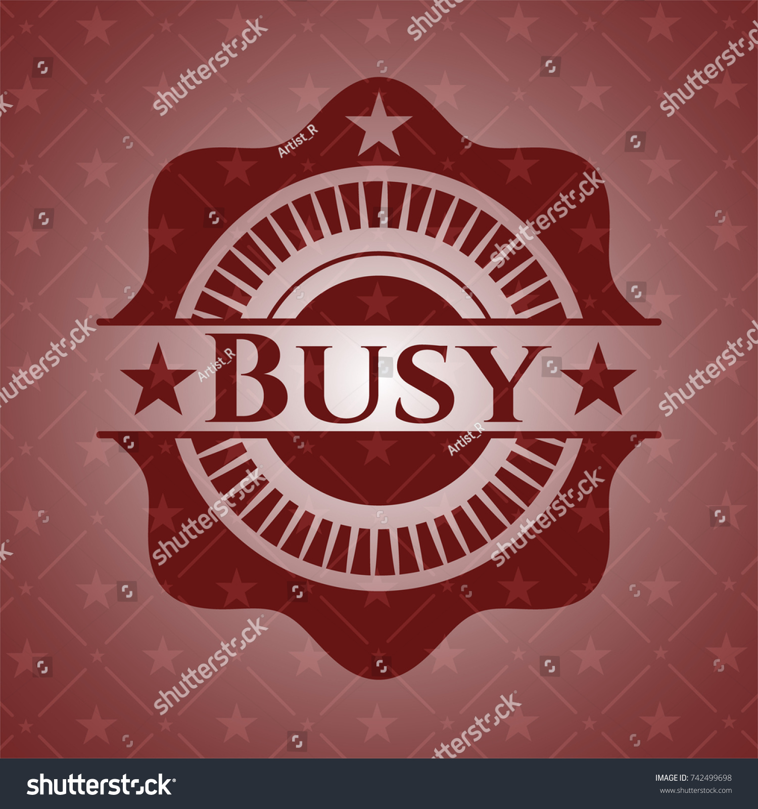 Busy Red Emblem Stock Vector (Royalty Free) 742499698 | Shutterstock