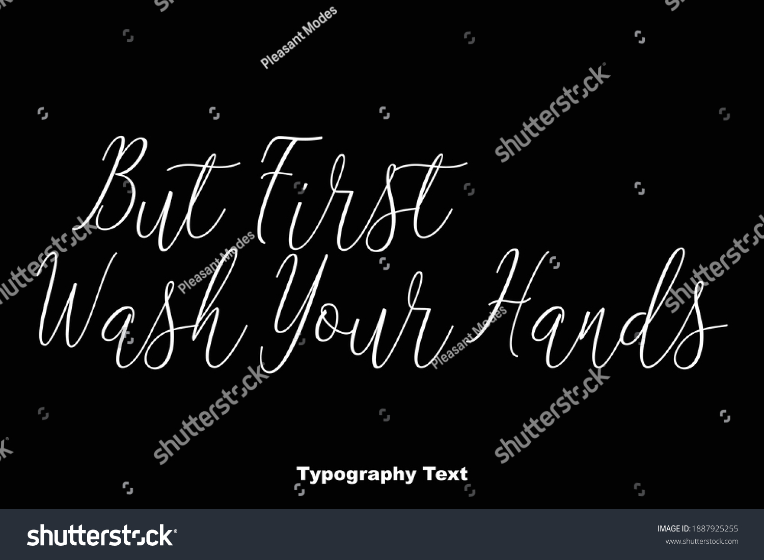 First Wash Your Hands Beautiful Cursive Stock Vector (Royalty Free ...