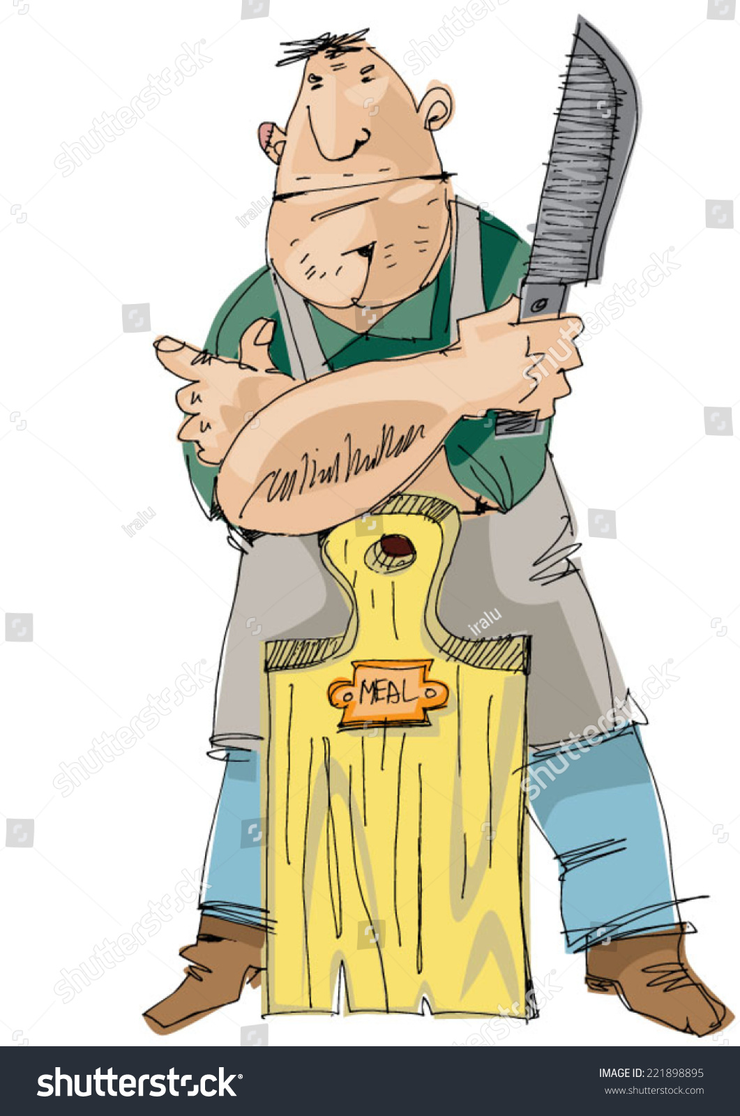 Butcher Cartoon Stock Vector (Royalty Free) 221898895