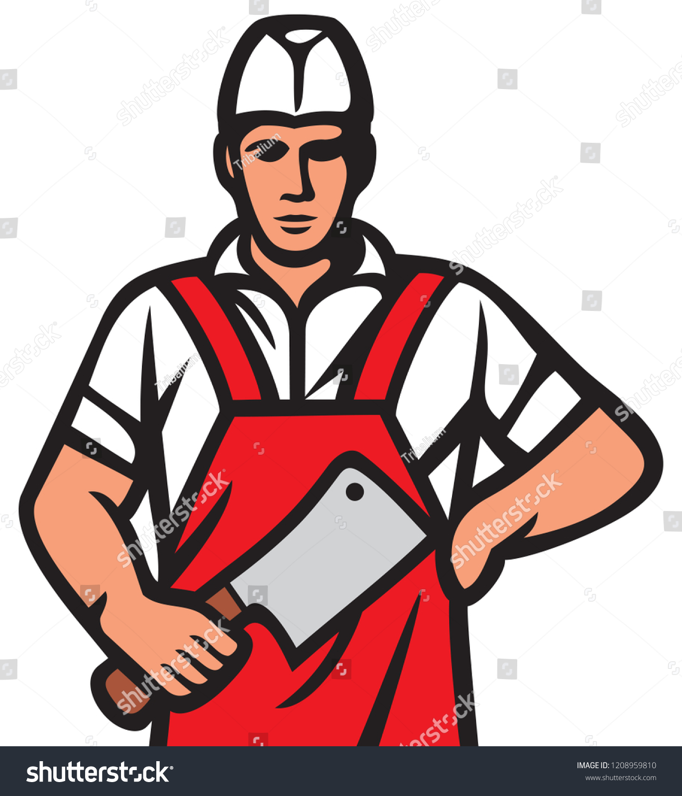 Butcher Vector Illustration Stock Vector (Royalty Free) 1208959810 ...