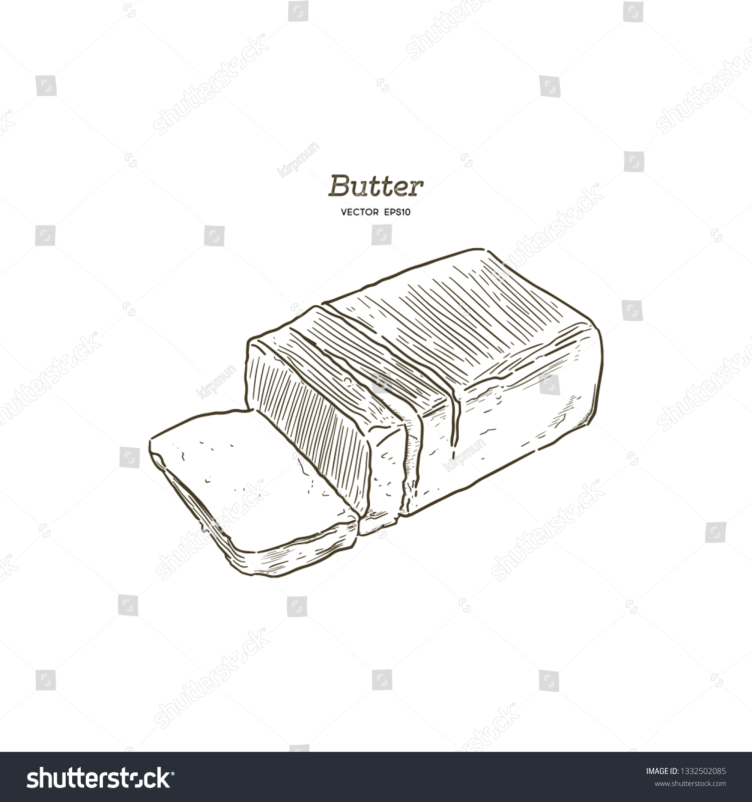 Butter Hand Draw Sketch Vector Stock Vector (Royalty Free) 1332502085 ...