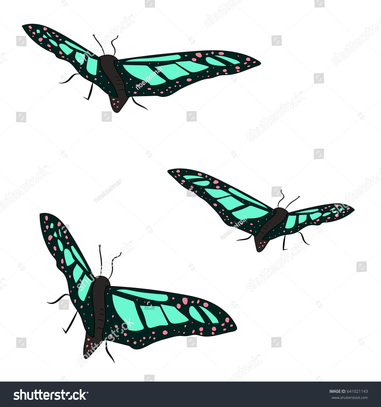 Butterflies Flying Vector Illustration Stock Vector (Royalty Free ...