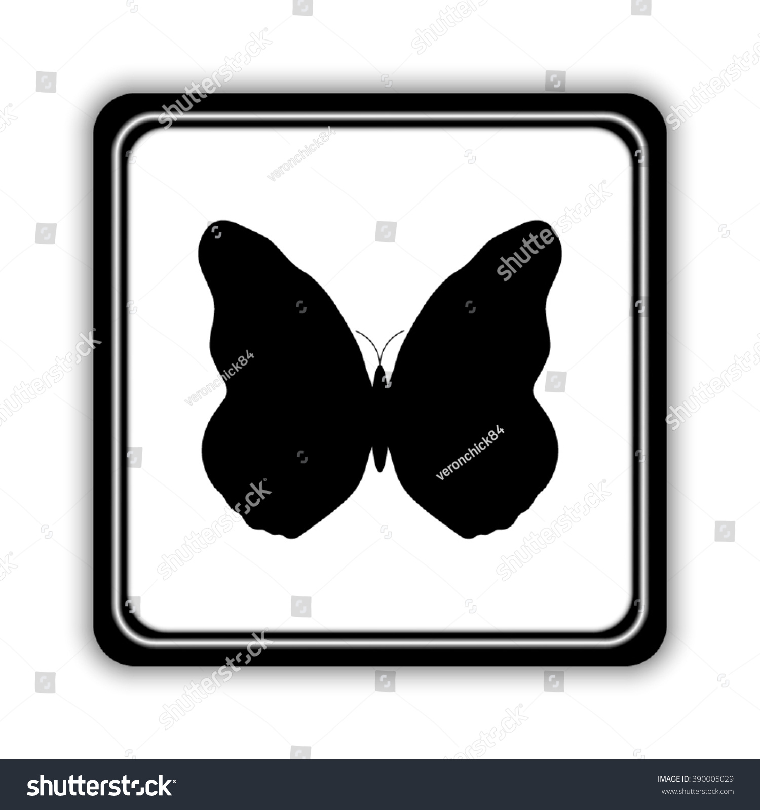 Butterfly Black Vector Icon Stock Vector (Royalty Free) 390005029 ...