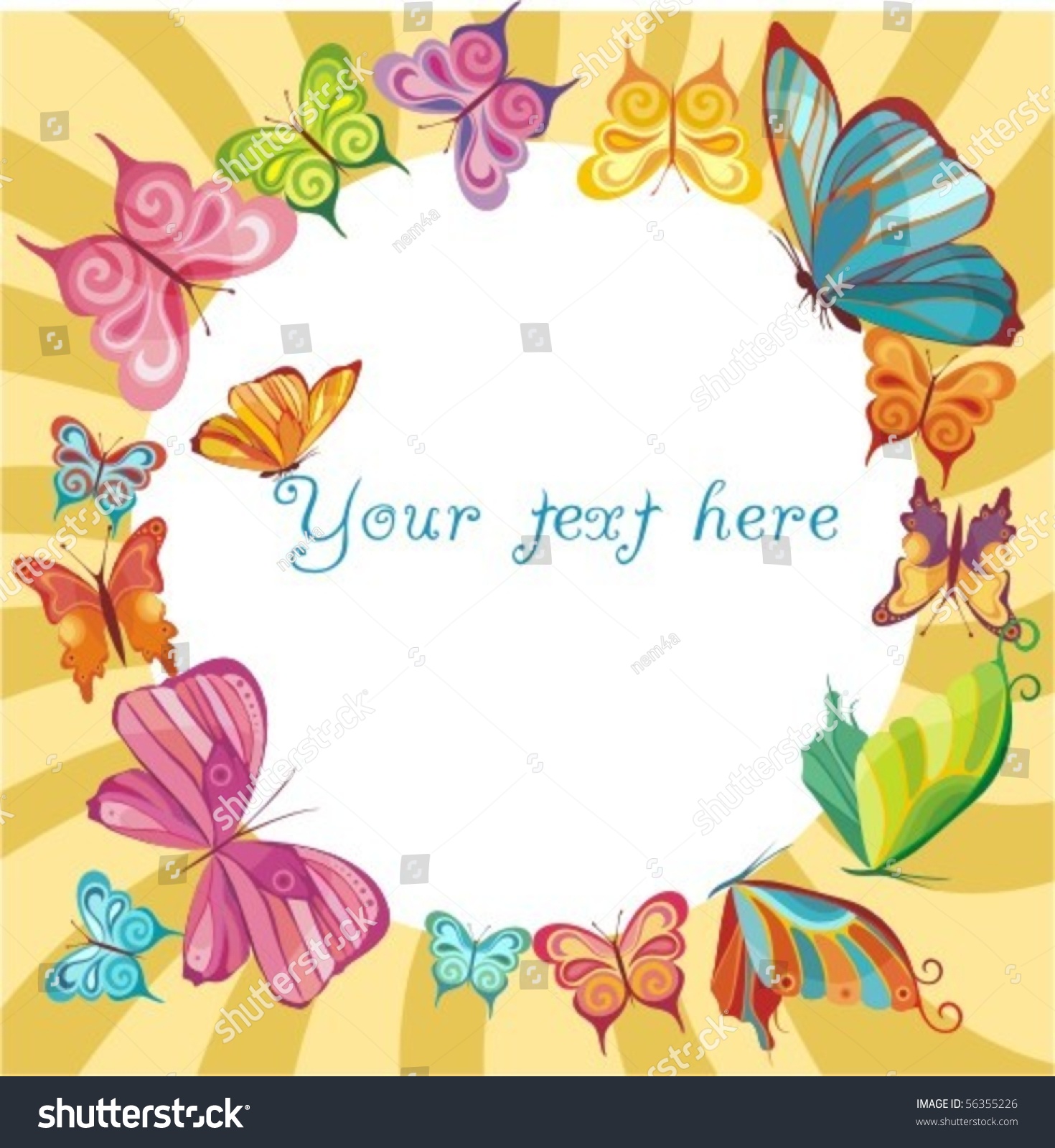 Butterfly Card Stock Vector (Royalty Free) 56355226 | Shutterstock