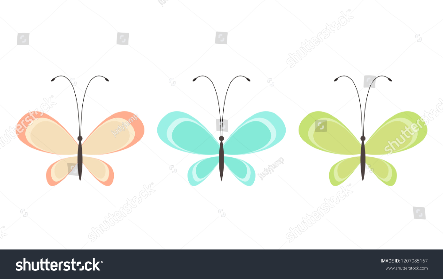 Butterfly Cartoon Vector Stock Vector (Royalty Free) 1207085167