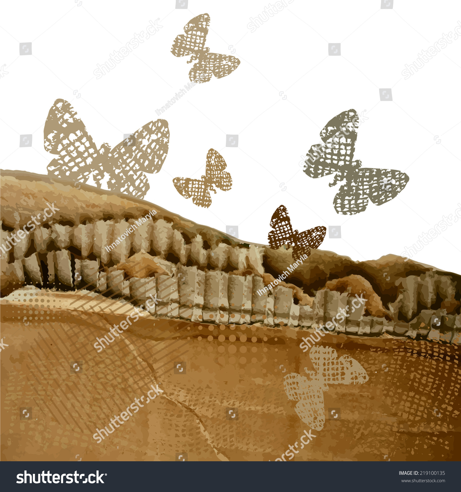 Butterfly Corrugated Cardboard Vector Stock Vector (Royalty Free) 219100135