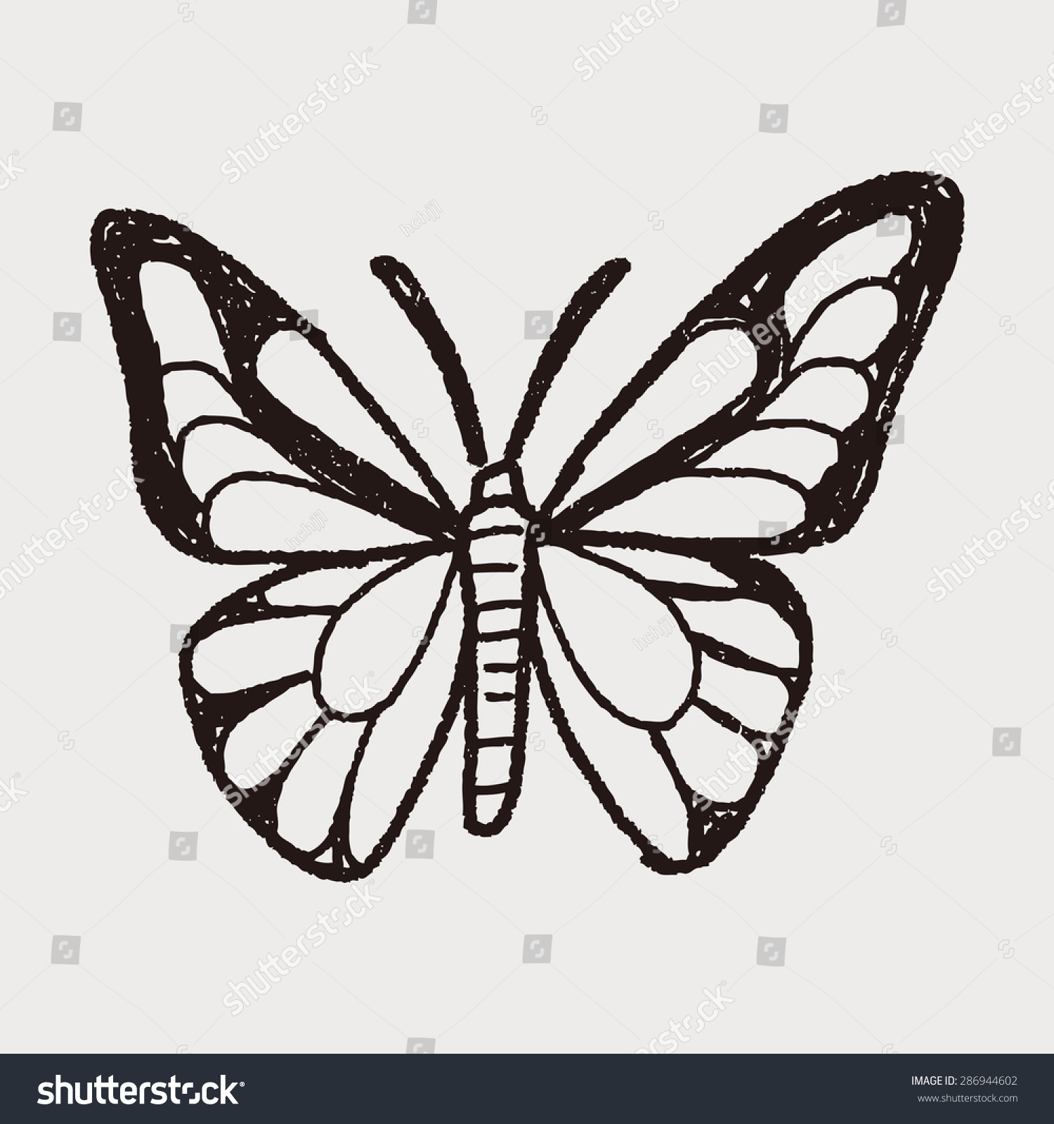 Butterfly Doodle Stock Vector (Royalty Free) 286944602