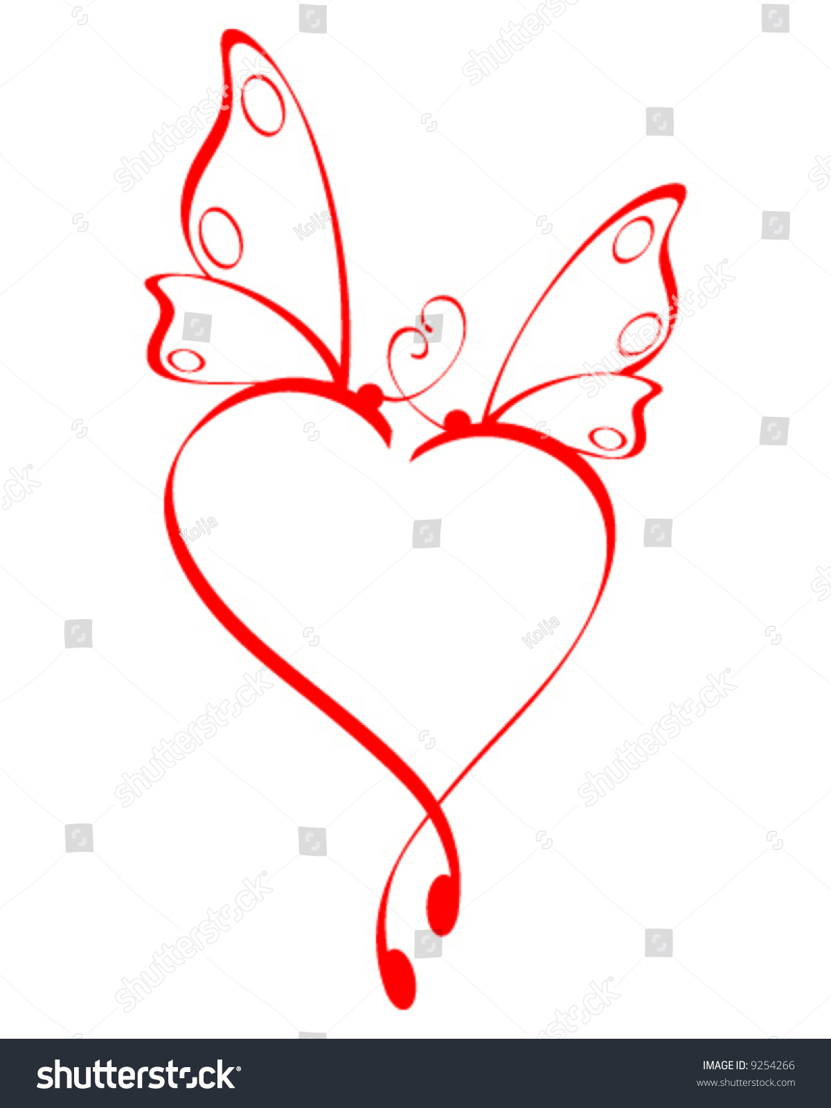 Butterfly Heart Vector Graphics