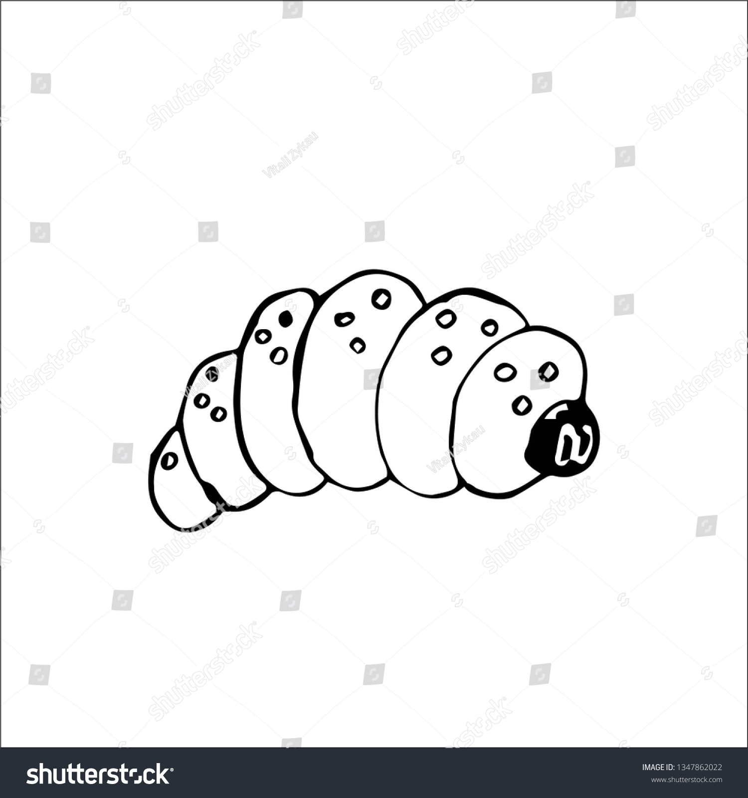 Butterfly Larva Vector Sketch: vector de stock (libre de regalías ...