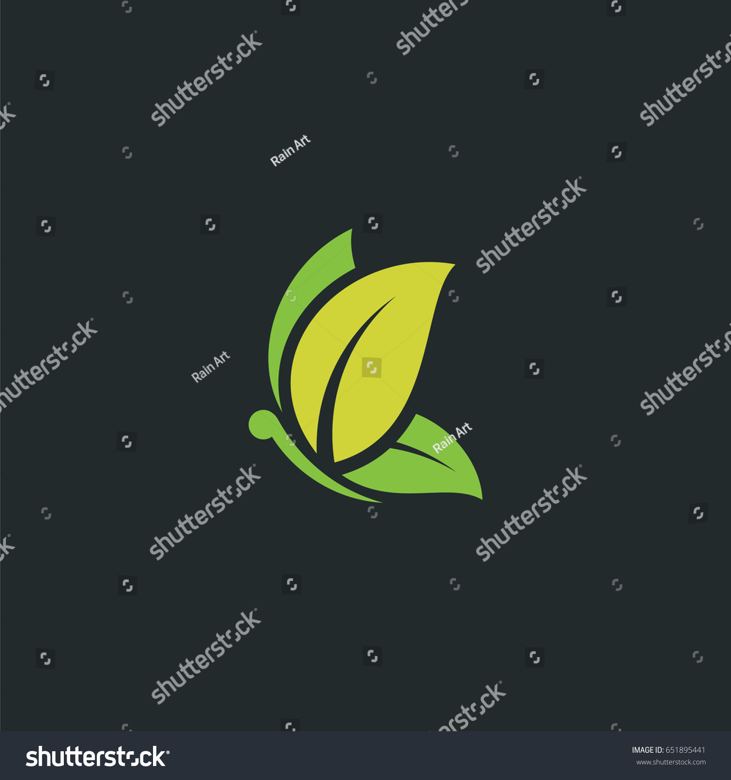 Butterfly Leaf Logo Icon Stock Vector (Royalty Free) 651895441
