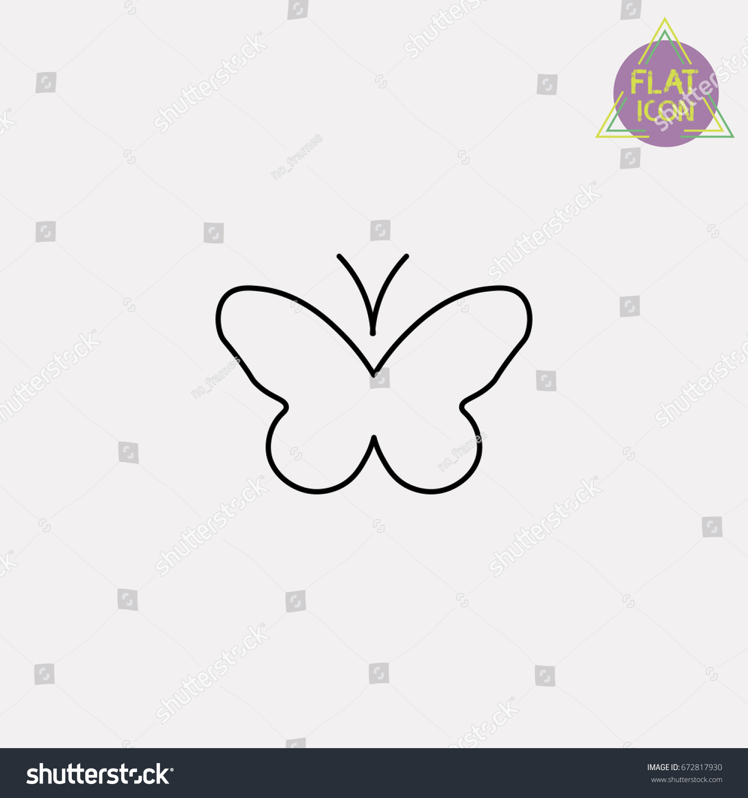 Butterfly Line Icon Stock Vector (Royalty Free) 672817930 | Shutterstock