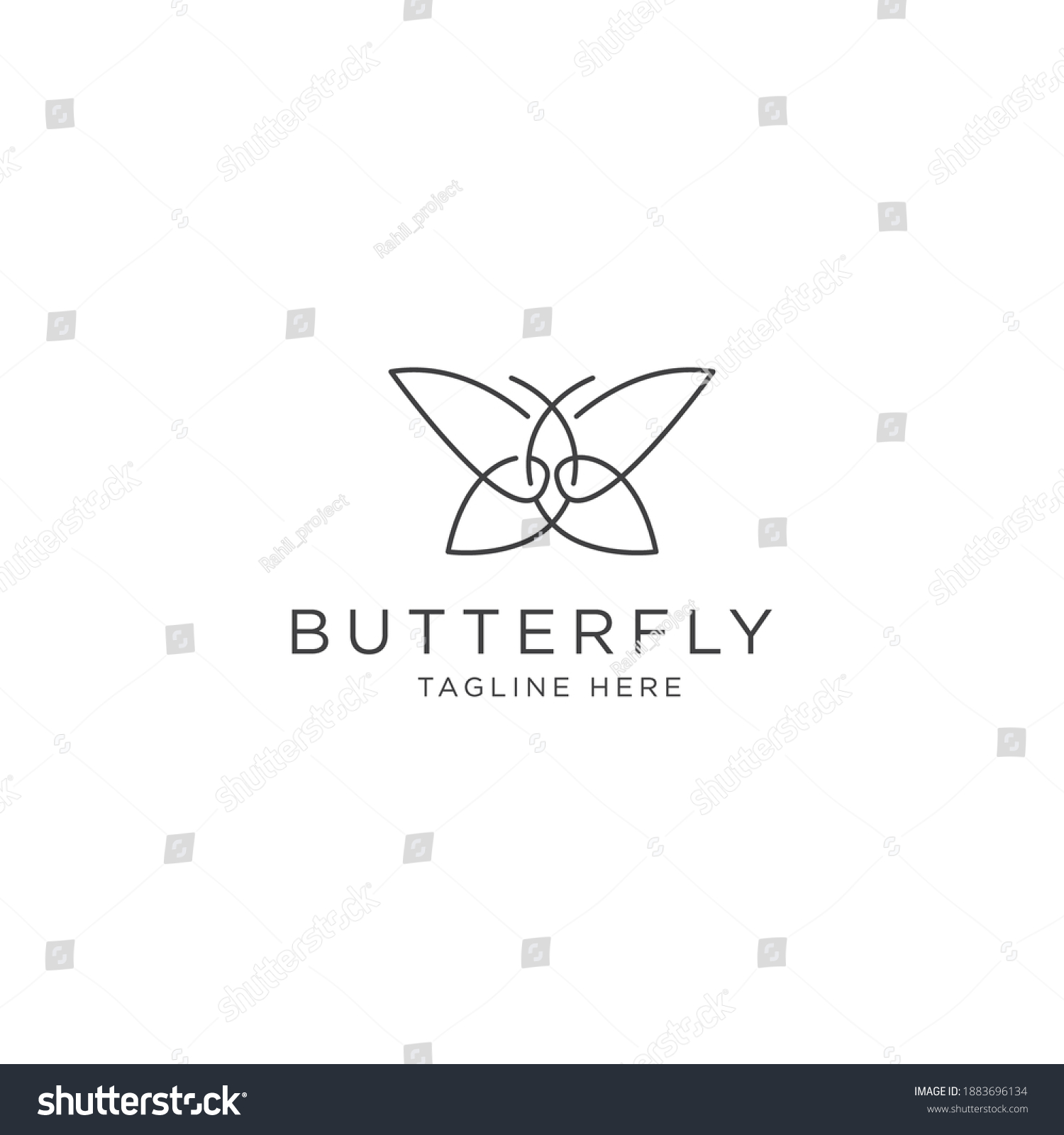 Butterfly Line Logo Design Template Vector Stock Vector (Royalty Free ...