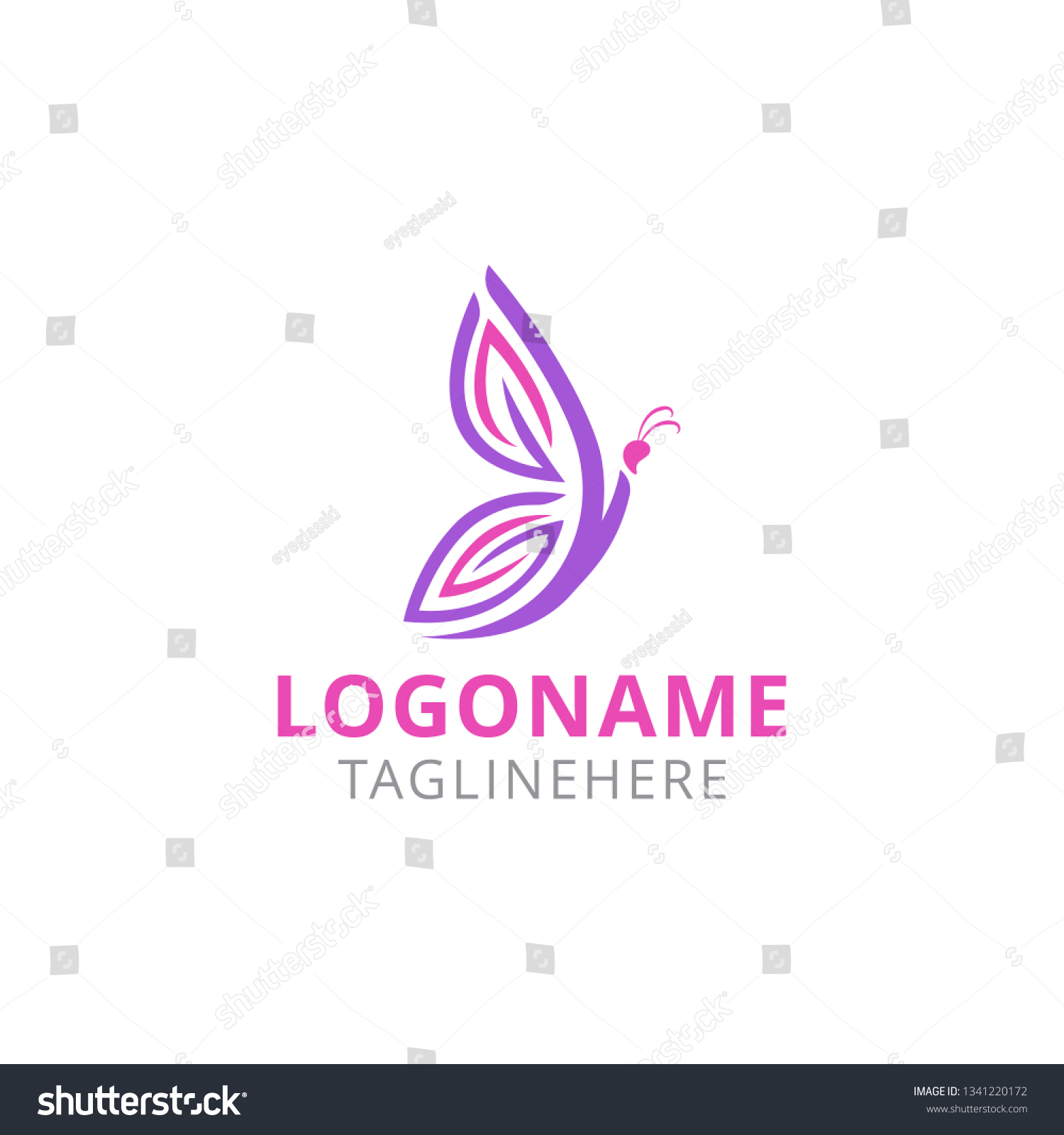 Butterfly Modern Logo Design Stock Vector (Royalty Free) 1341220172 ...