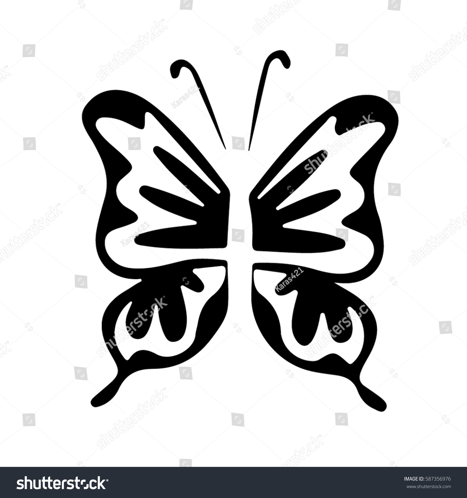 Butterfly Stencil Pattern Beautiful Gift Stock Vector (Royalty Free ...