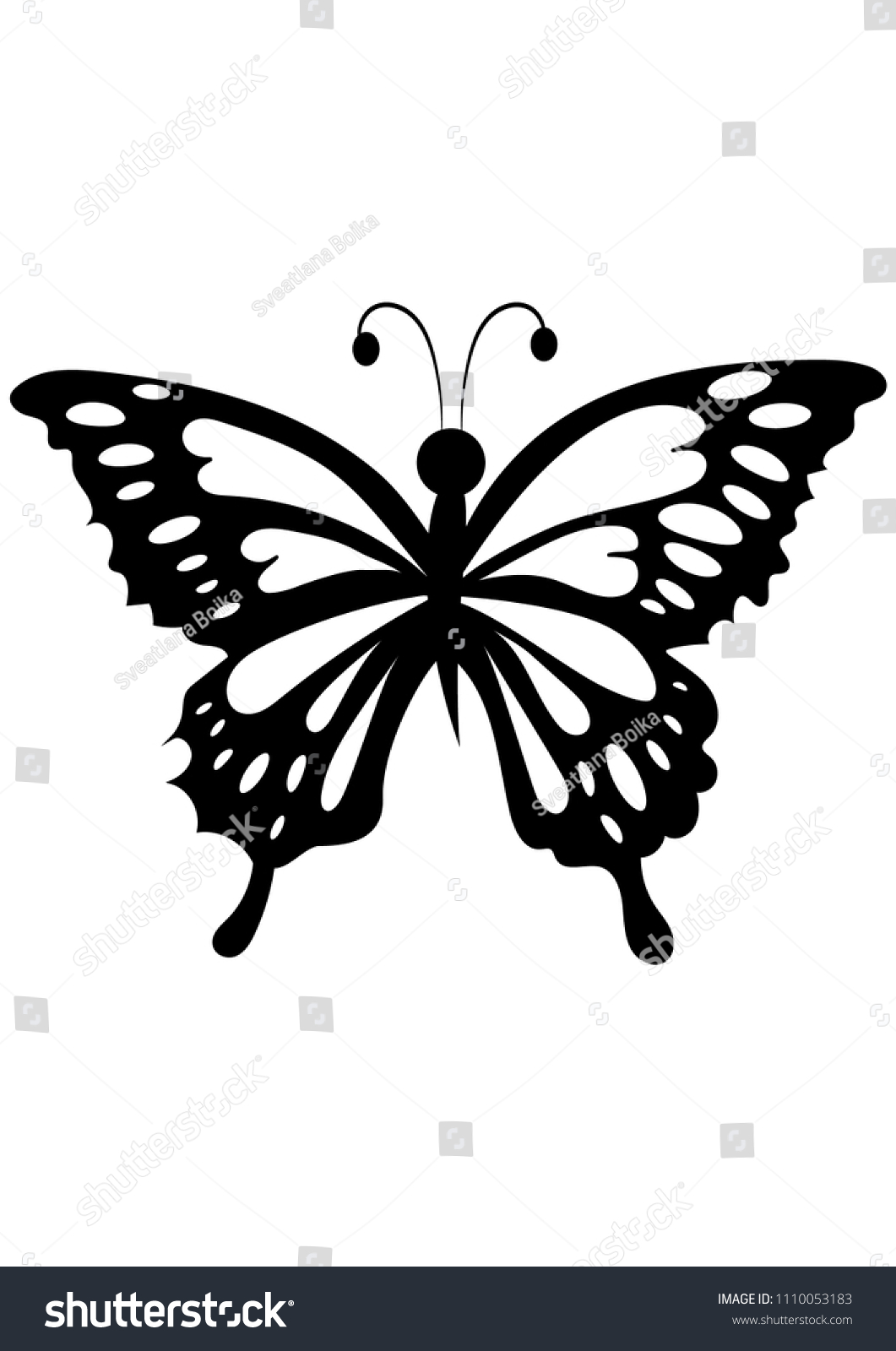 Butterfly Vector Sticker Tattoo Template Stock Vector (Royalty Free ...