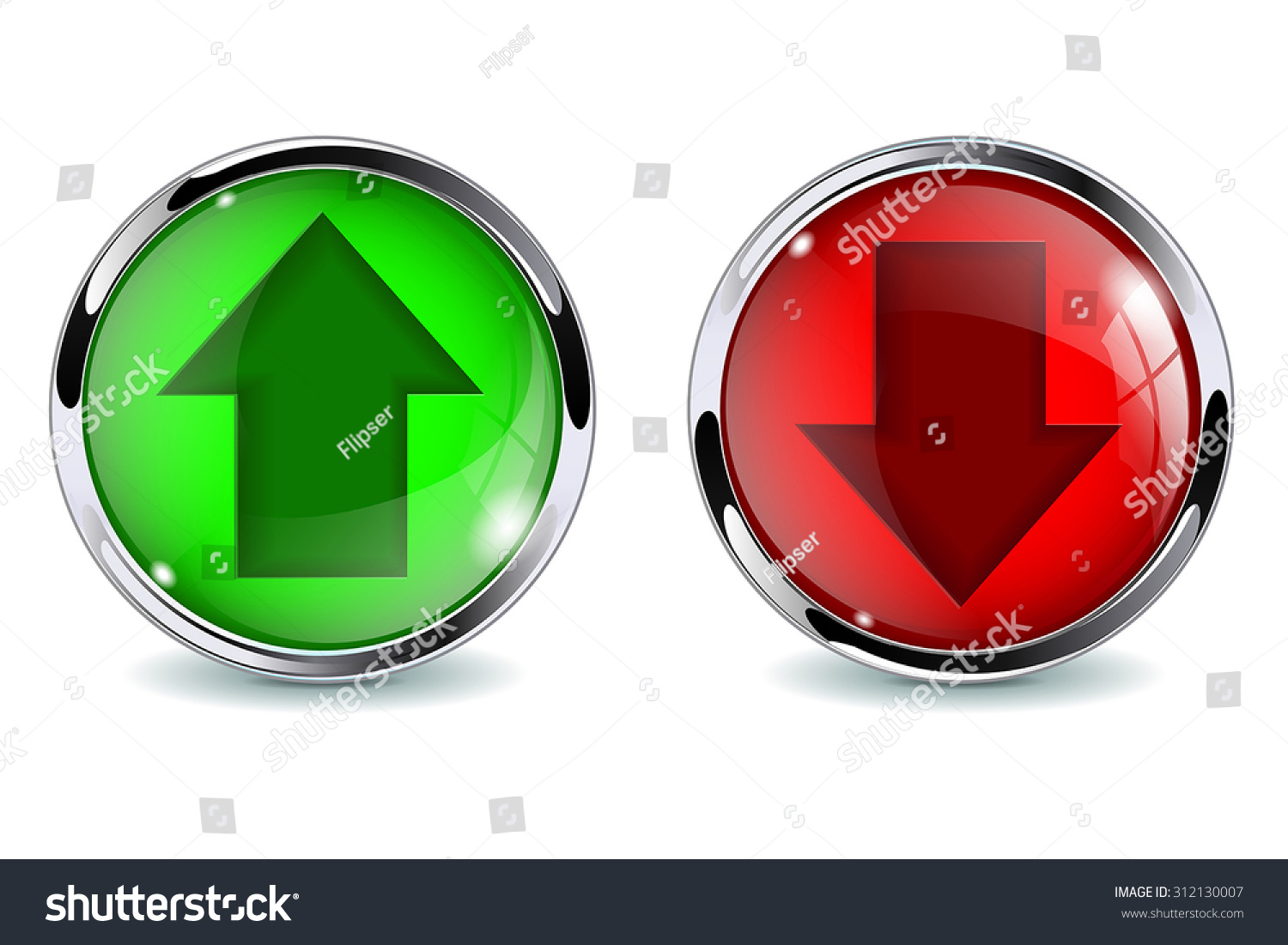 Button Green Red Arrow Vector Illustration Stock Vector (Royalty Free ...