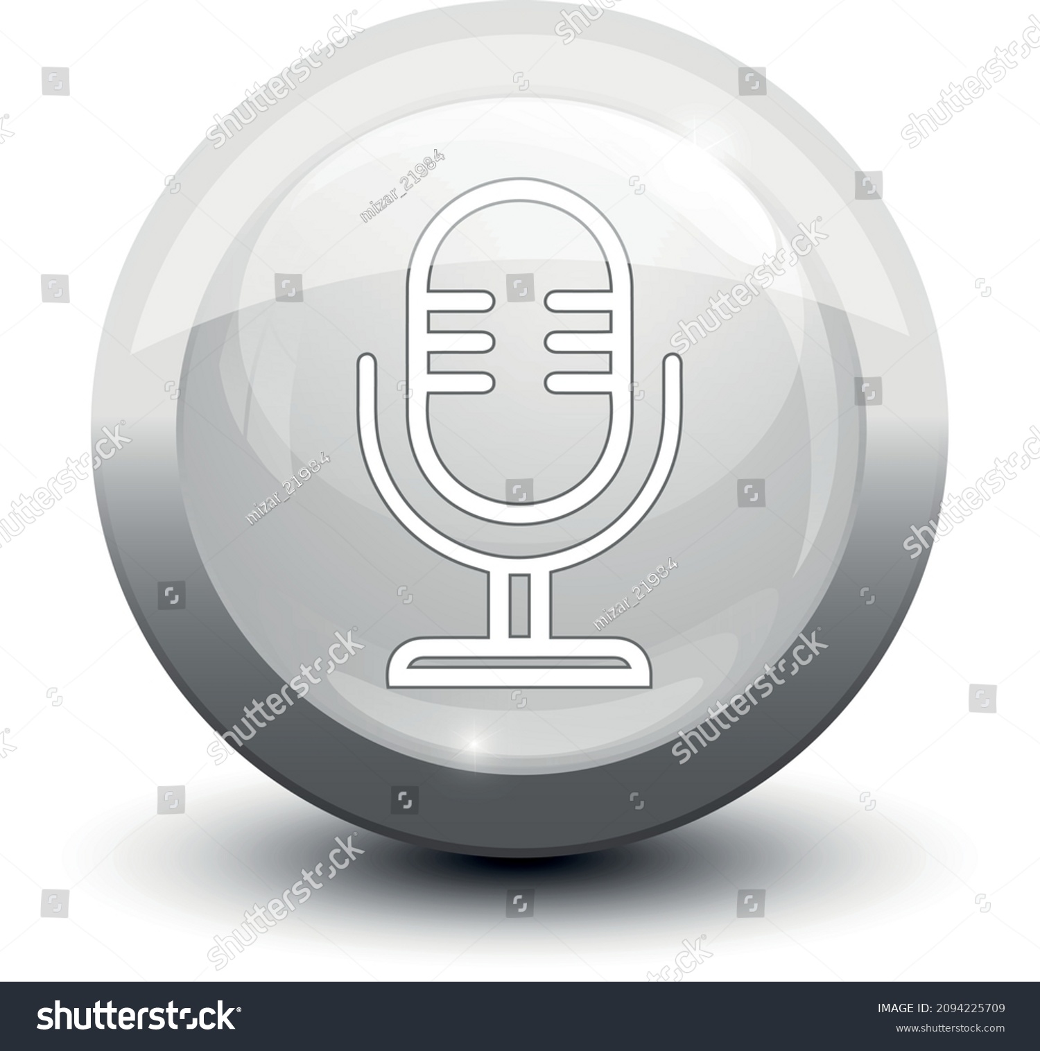 Button Vocal Microphone Color Icon Red Stock Vector (Royalty Free ...