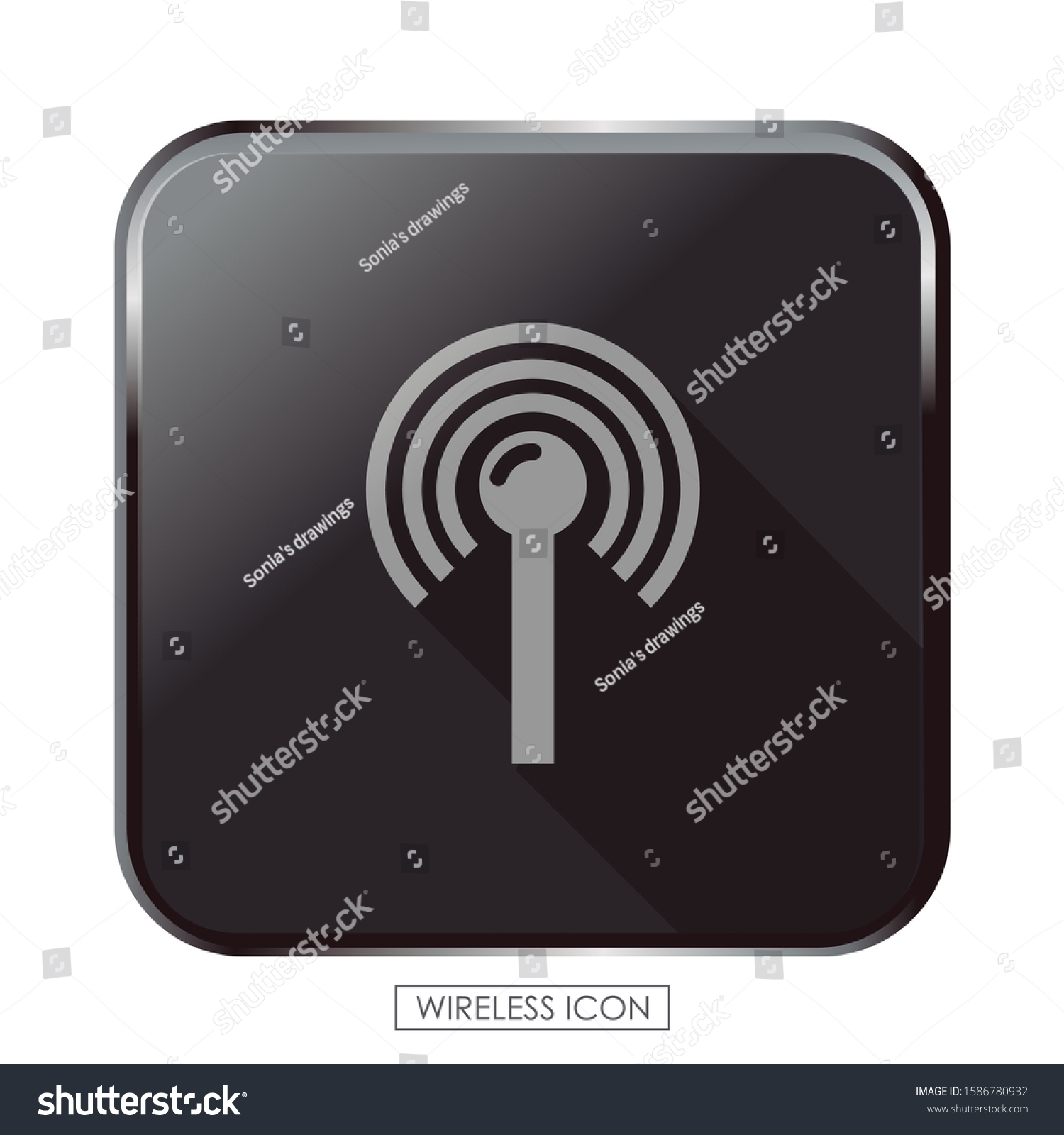 Button Image Wireless Antenna Real Button Stock Vector (Royalty Free ...