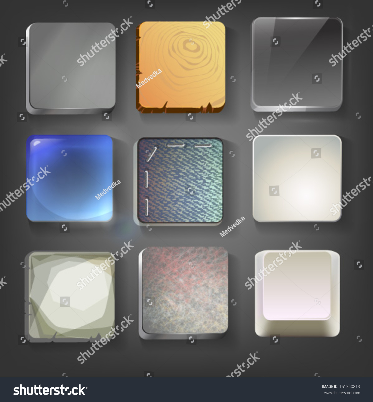 Buttons Mobile Aplication Stock Vector (Royalty Free) 151340813 ...