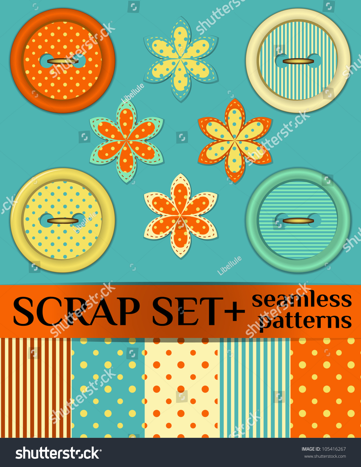 Buttons Scrap Set Stock Vector (Royalty Free) 105416267