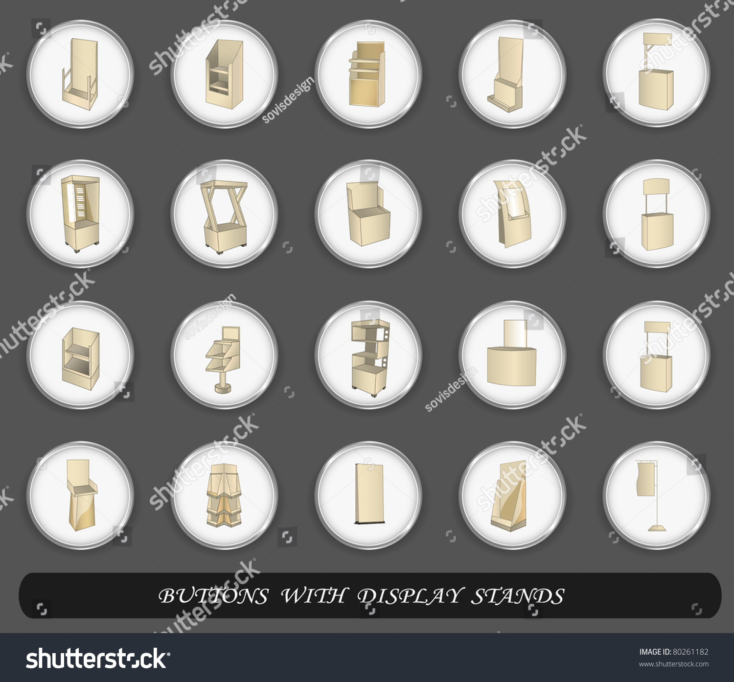 Buttons Display Set Vector Illustration Stock Vector (Royalty Free ...