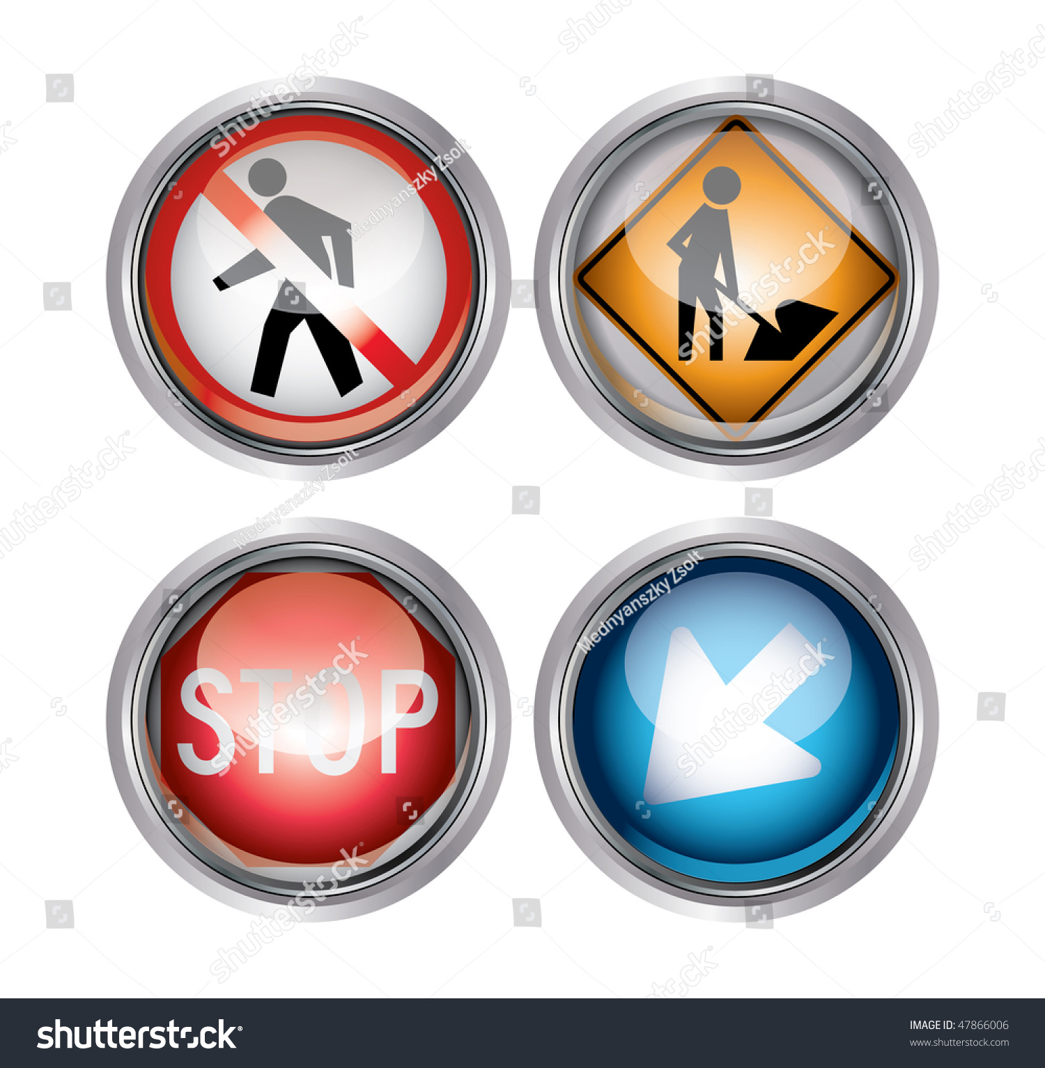 Buttons Road Signs Stock Vector (Royalty Free) 47866006