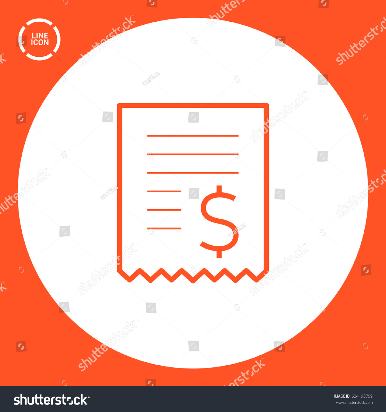 Buy Bill Line Vector Icon Stock Vector (Royalty Free) 634198799 ...