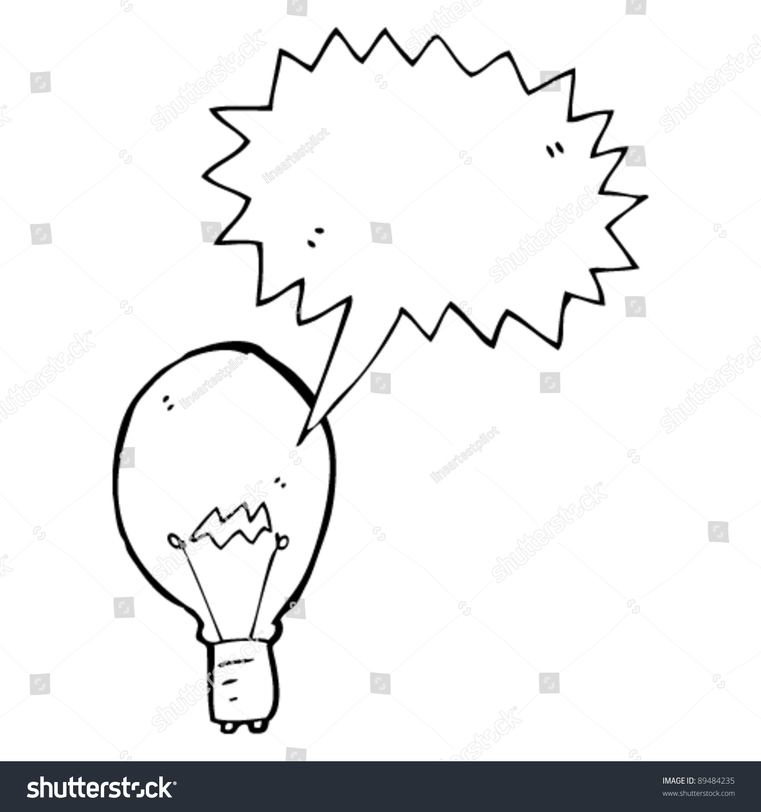 Buzzing Electric Light Bulb Cartoon Stock Vector (Royalty Free) 89484235