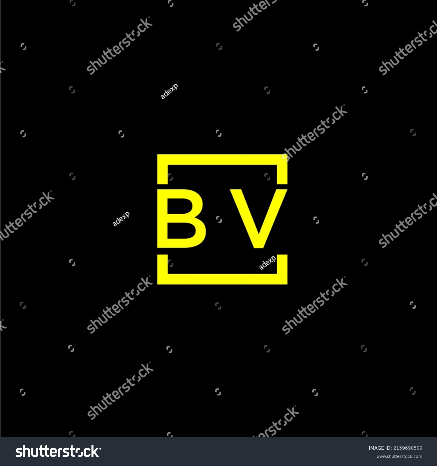 Bv Initial Monogram Logo Square Style Stock Vector (Royalty Free ...