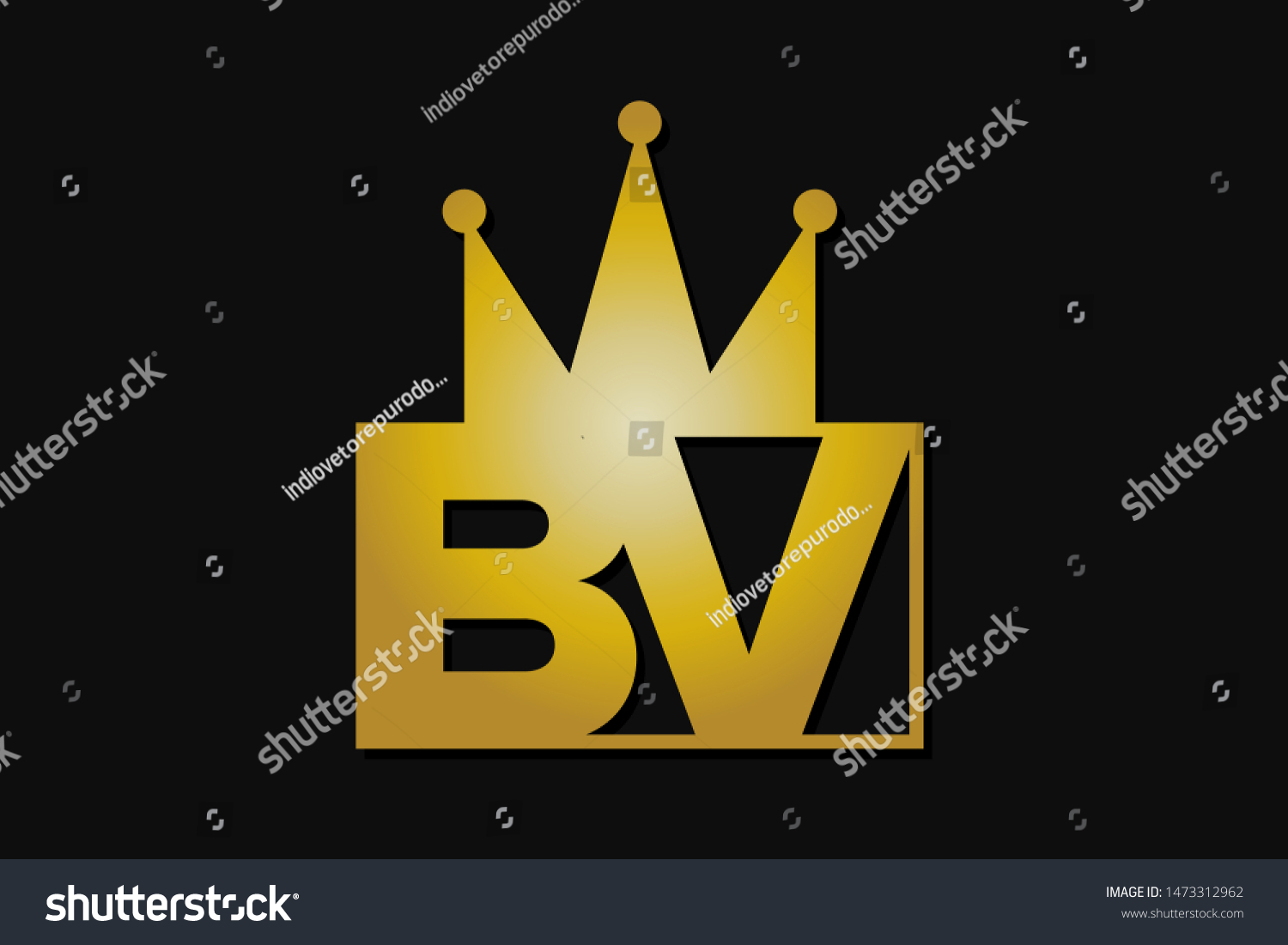 Bv Logo Gold Crown: vector de stock (libre de regalías) 1473312962 ...