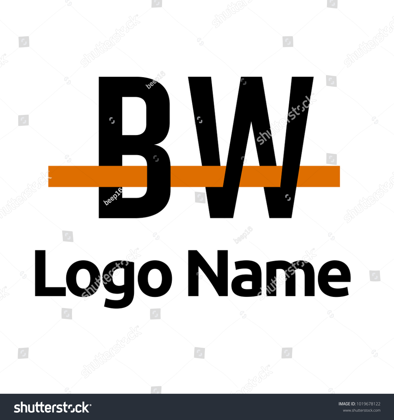 Bw Logo Vector Graphic Branding Letter Stock Vector (Royalty Free ...
