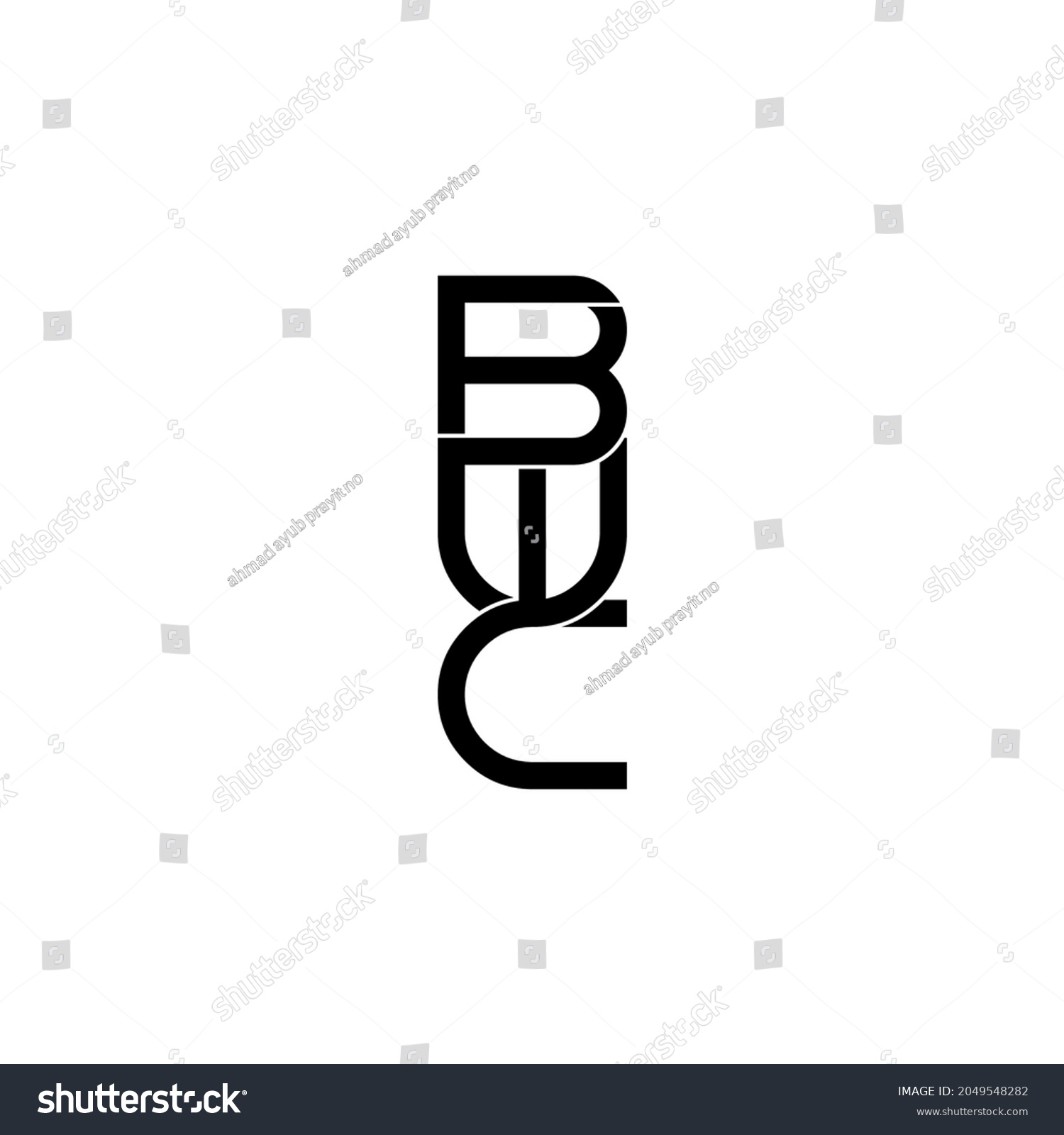 Bwc Typography Letter Monogram Logo Design Stock Vector (Royalty Free ...