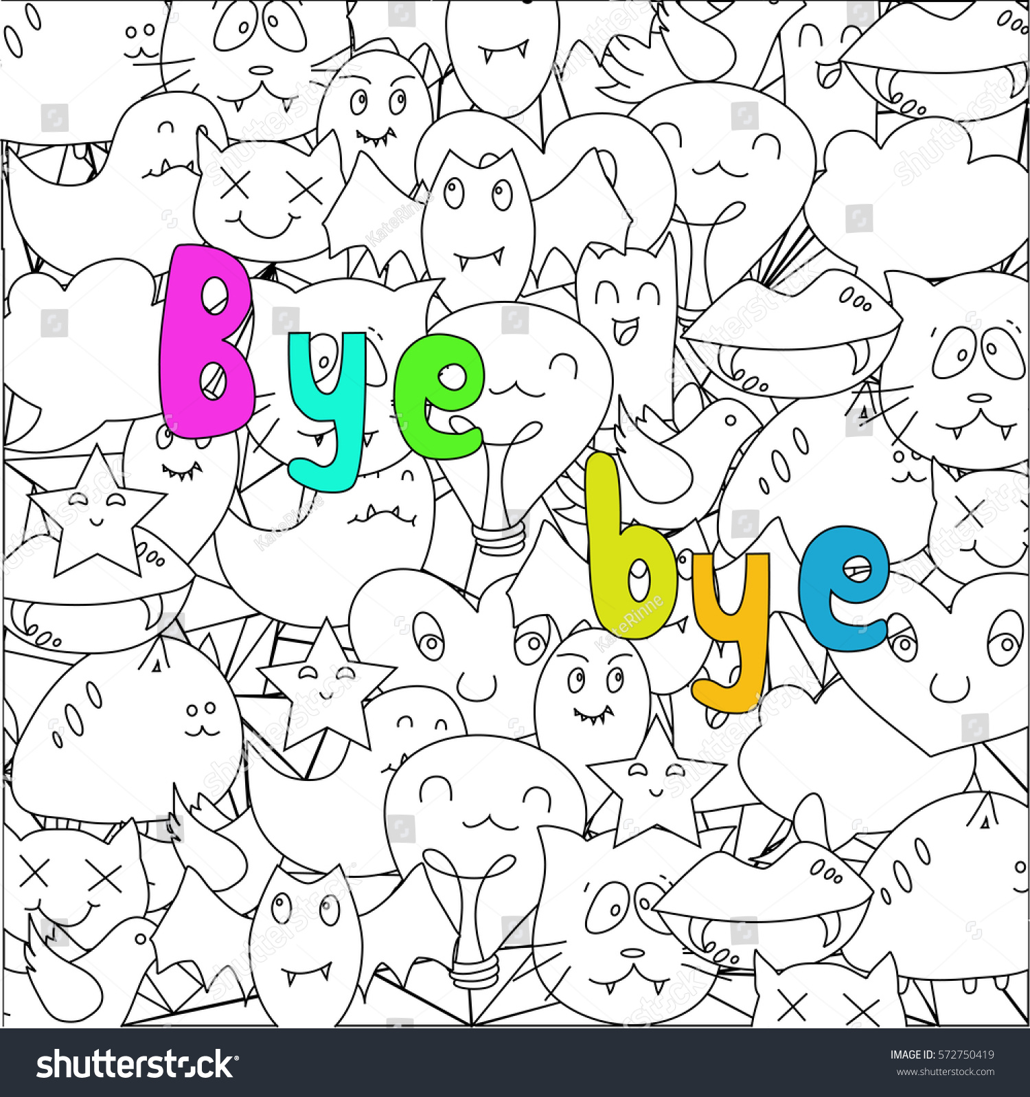 Bye Bye Doodle Hipster Background Stock Vector (Royalty Free) 572750419 ...