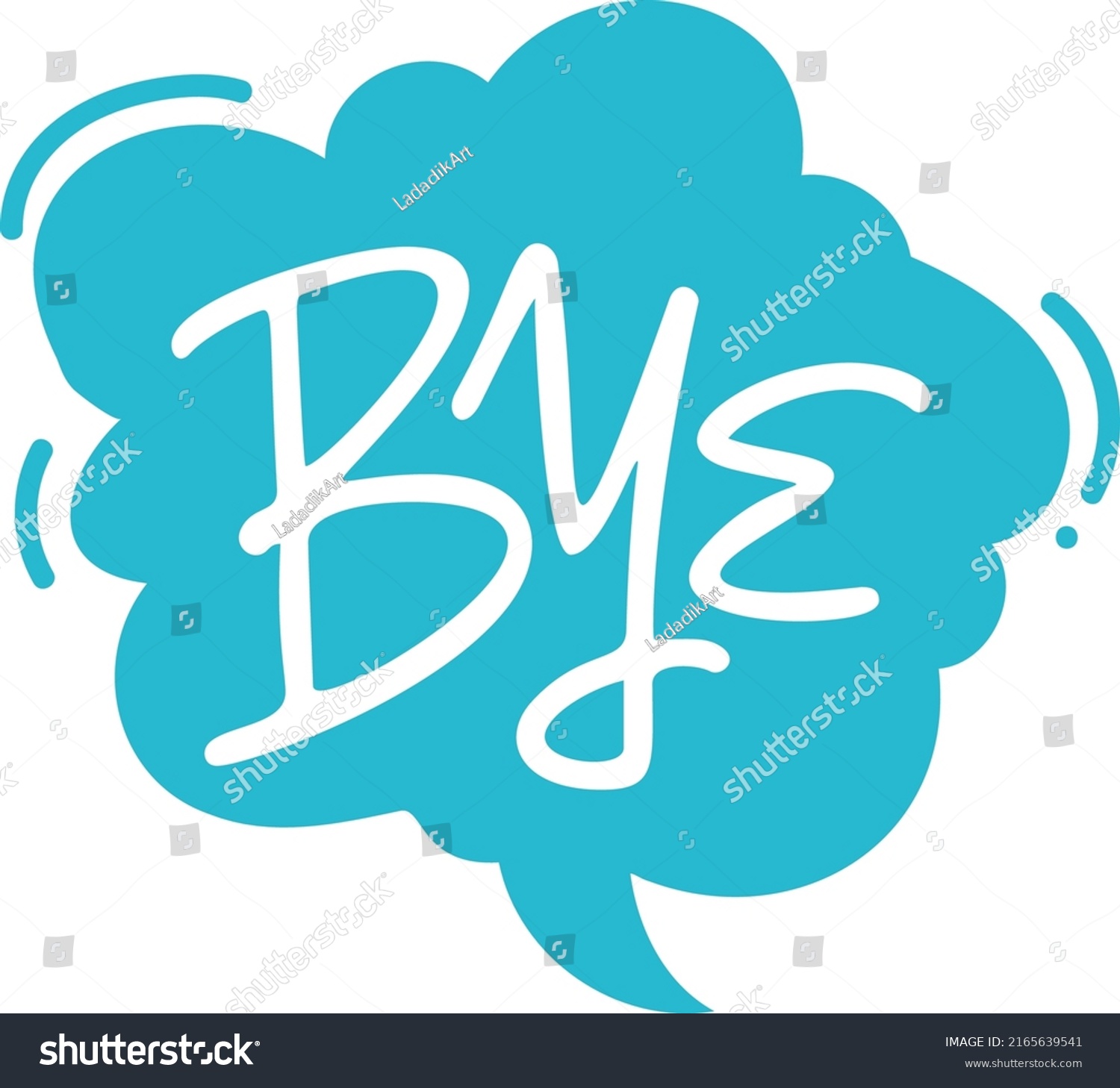 Bye Chat Message Handwritten Text Speech Stock Vector (Royalty Free ...