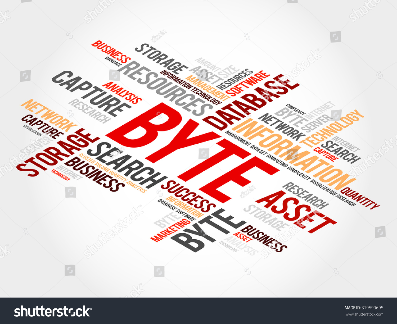 Byte Word Cloud Business Concept Stock Vector (Royalty Free) 319599695