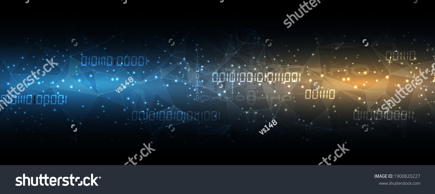 Bytes Binary Code Run Through Network Stock Vector (Royalty Free ...