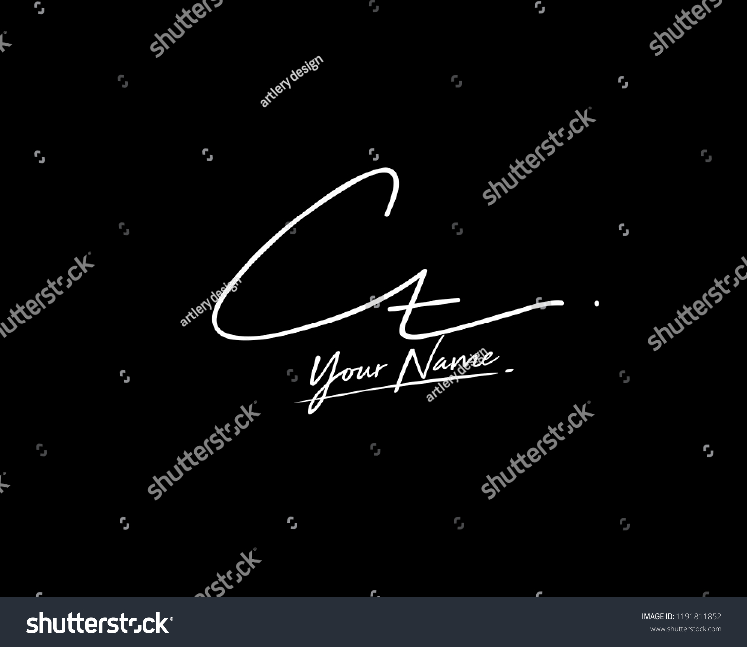 C Ca Signature Initial Logo Template Stock Vector (Royalty Free ...