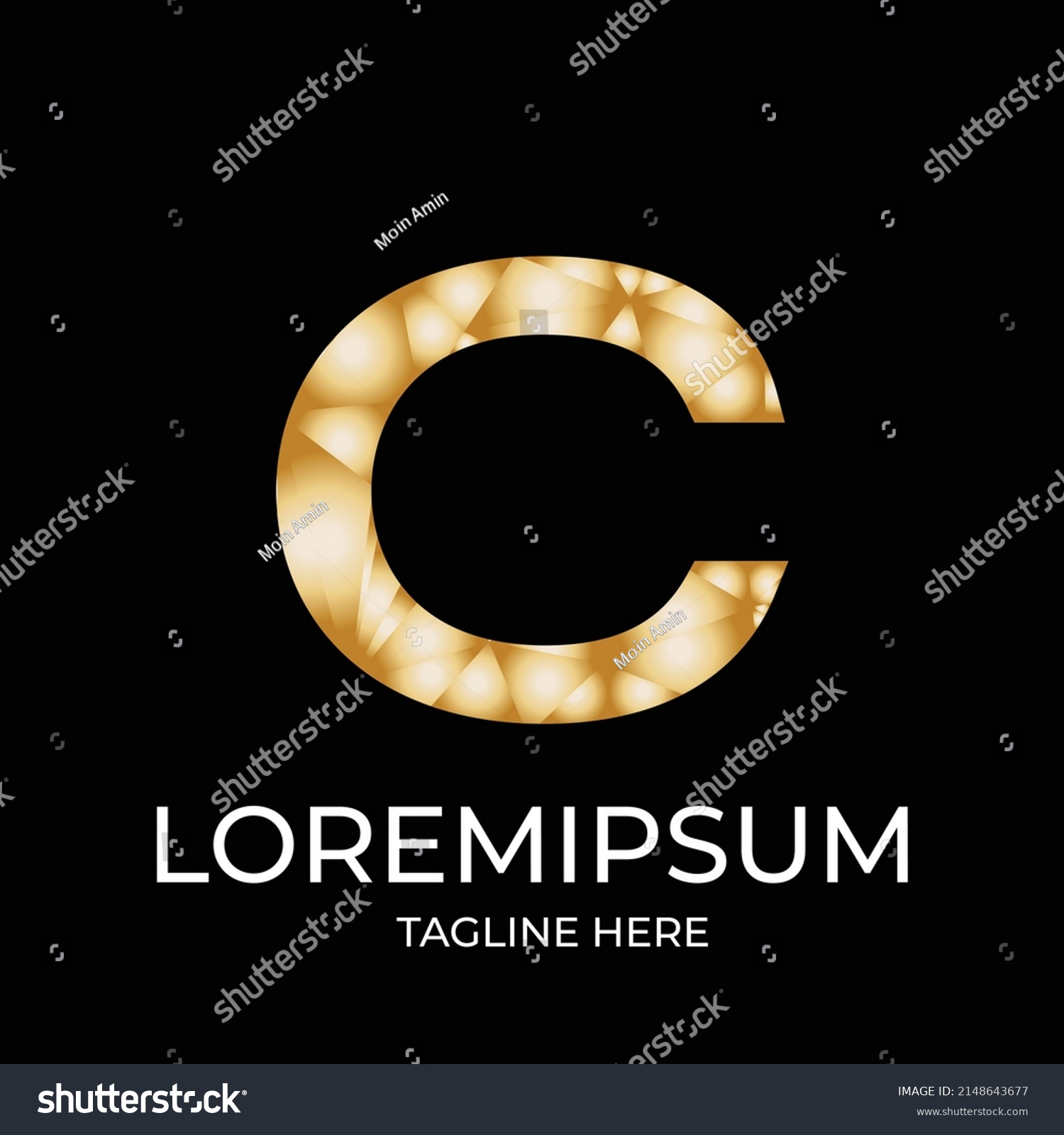 C Abstract Gold Logo Design Vector Stock Vector (Royalty Free ...