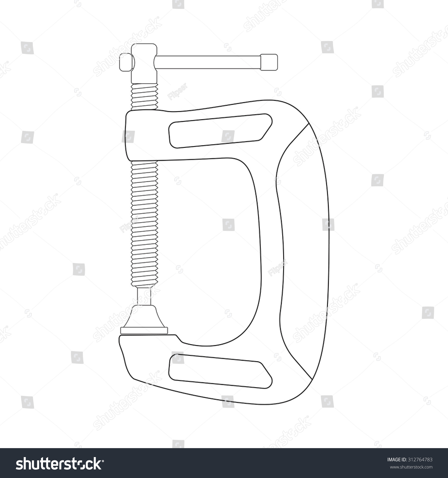C Clamp Vector Isolated On White Stock Vector (Royalty Free) 312764783 ...