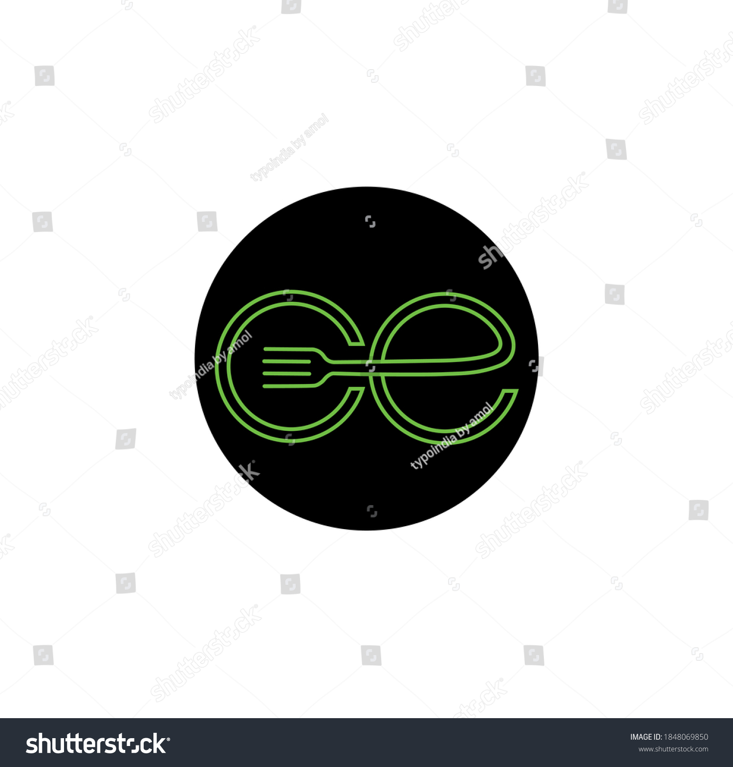 C E Letter Fork Letter Ce Stock Vector (Royalty Free) 1848069850 ...