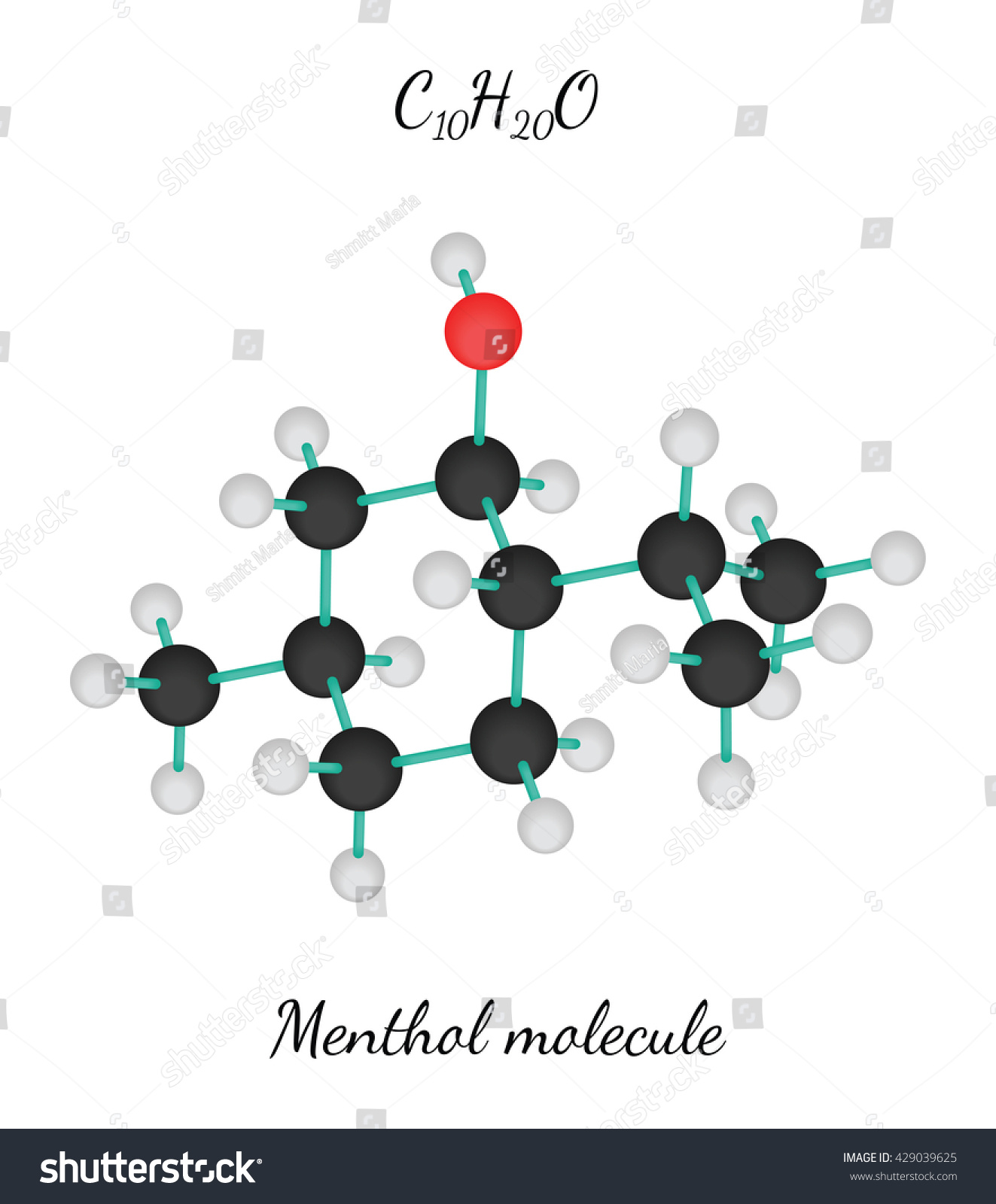 C10h20o Menthol Molecule Stock Vector (Royalty Free) 429039625 ...