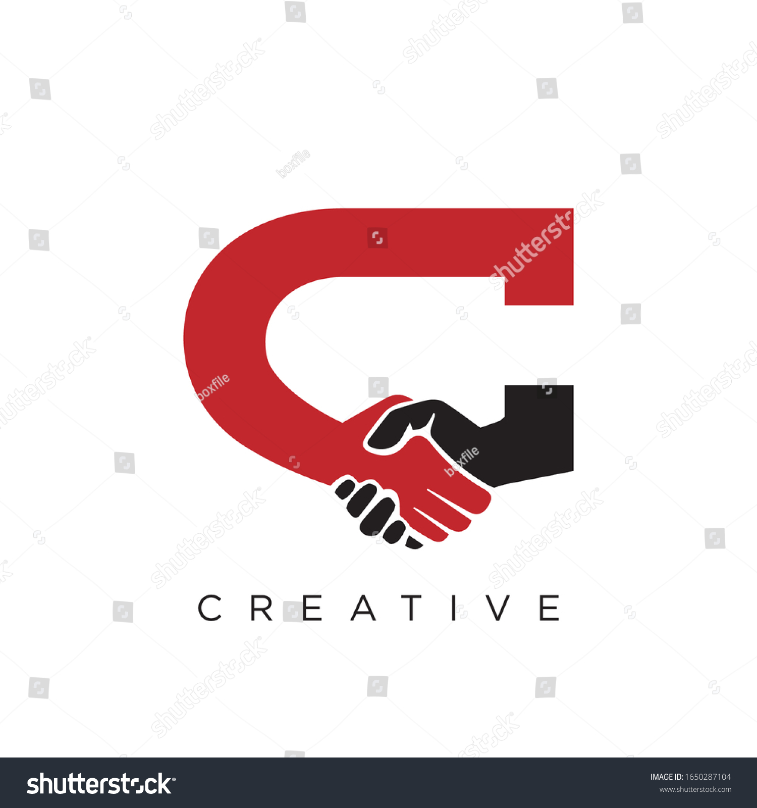 C Handshake Logo Design Vector Icon Stock Vector (Royalty Free ...