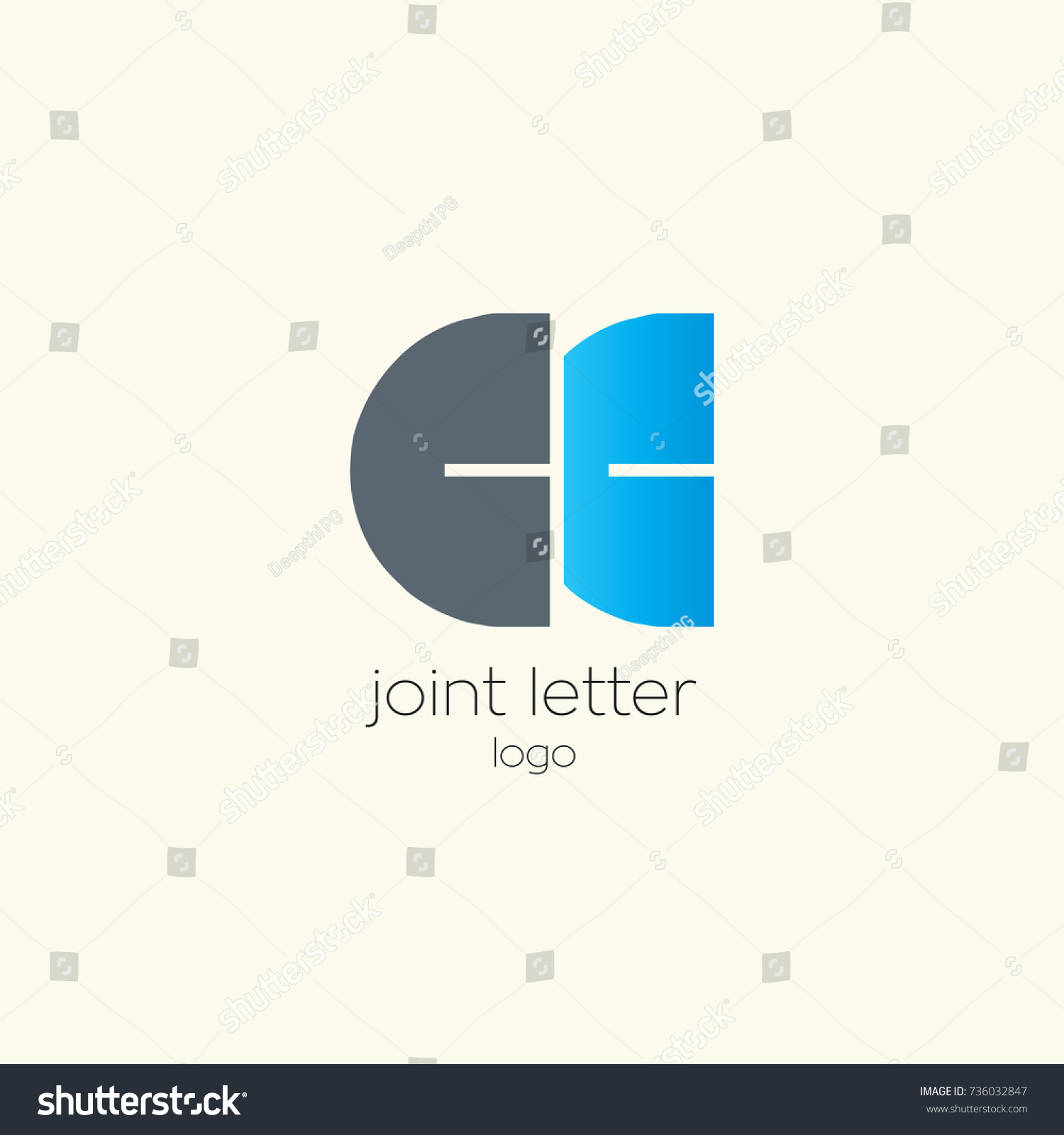 C Joint Letter Logo Vector Stock Vector (Royalty Free) 736032847 ...