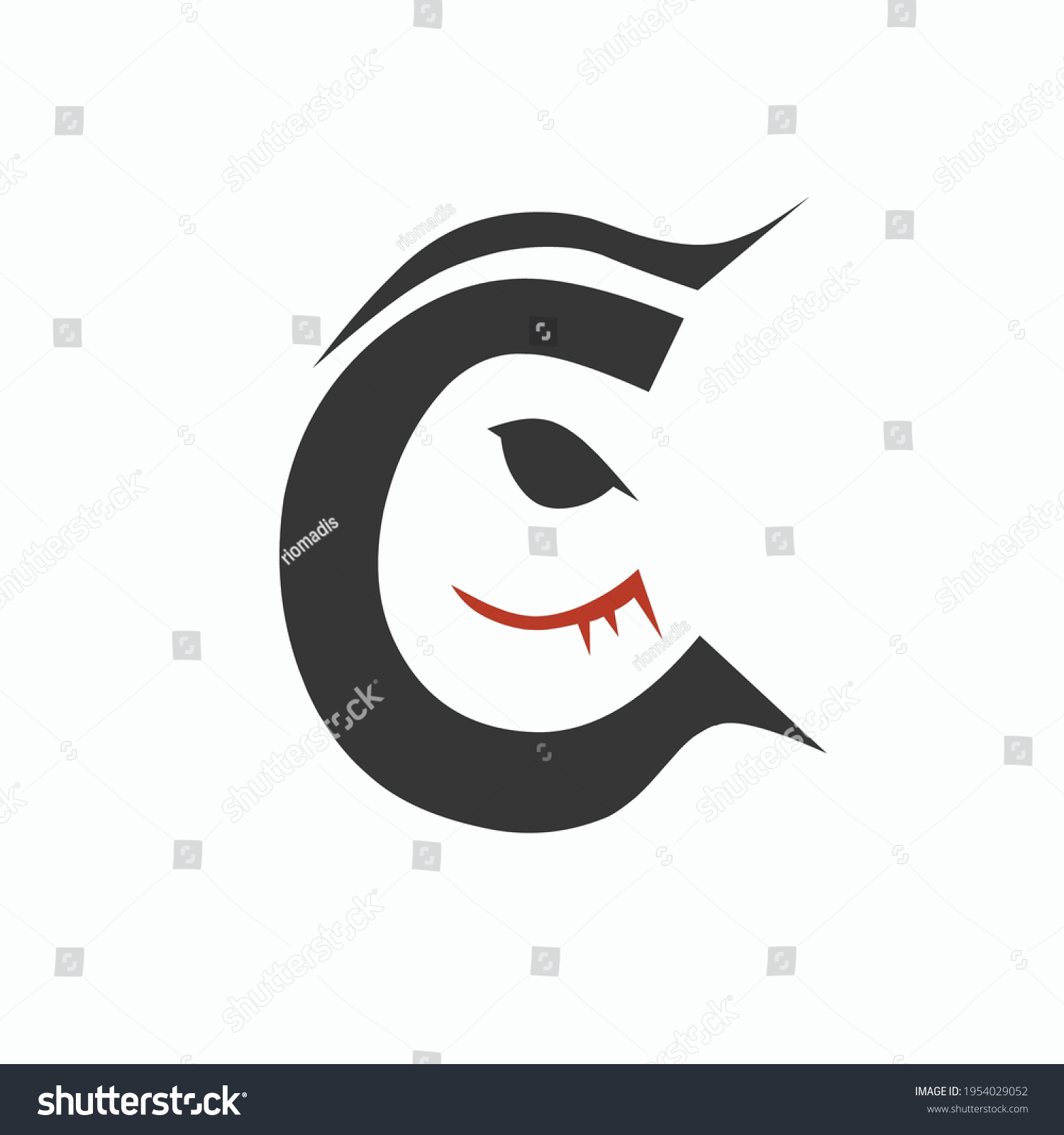 C Letter Beast Logo Vector Design Stock Vector (Royalty Free ...