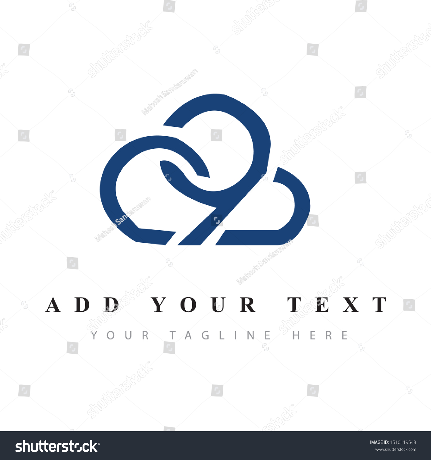 C9 Letter Cloud Type Logo Design Stock Vector (Royalty Free) 1510119548