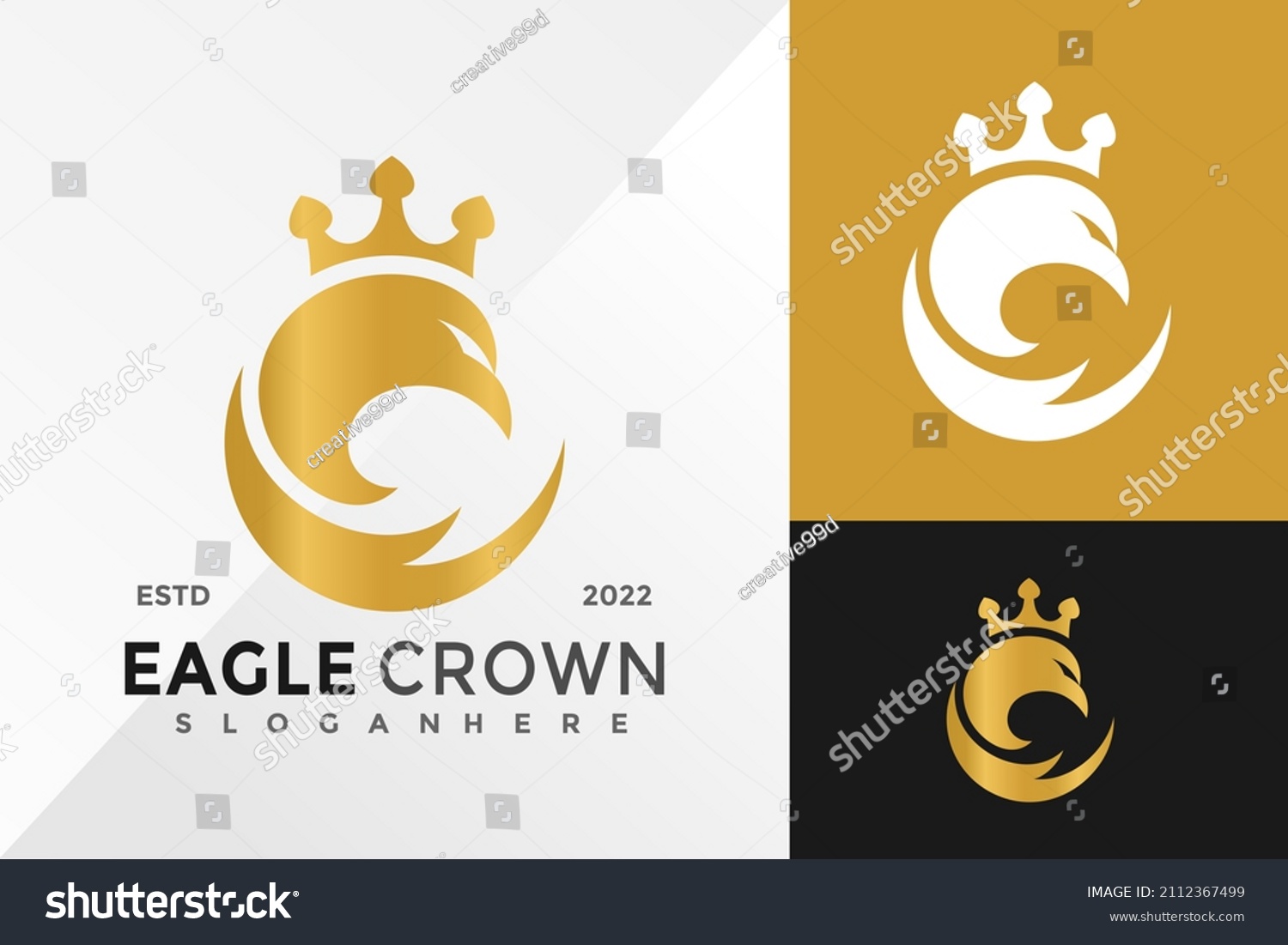 C Letter Eagle Crown Logo Design Stock Vector (Royalty Free) 2112367499 ...