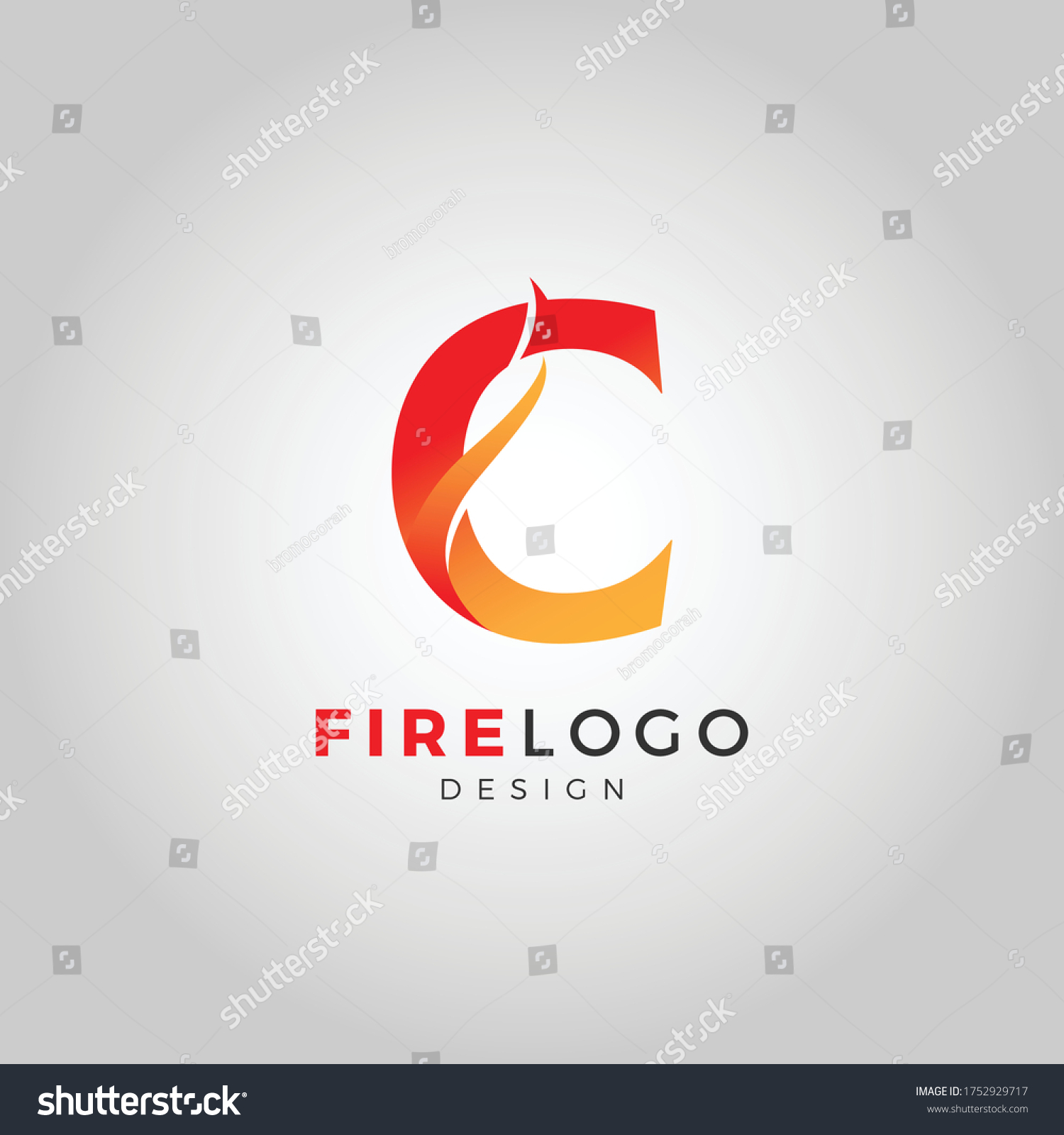 C Letter Fire Logo Template Stock Vector (Royalty Free) 1752929717
