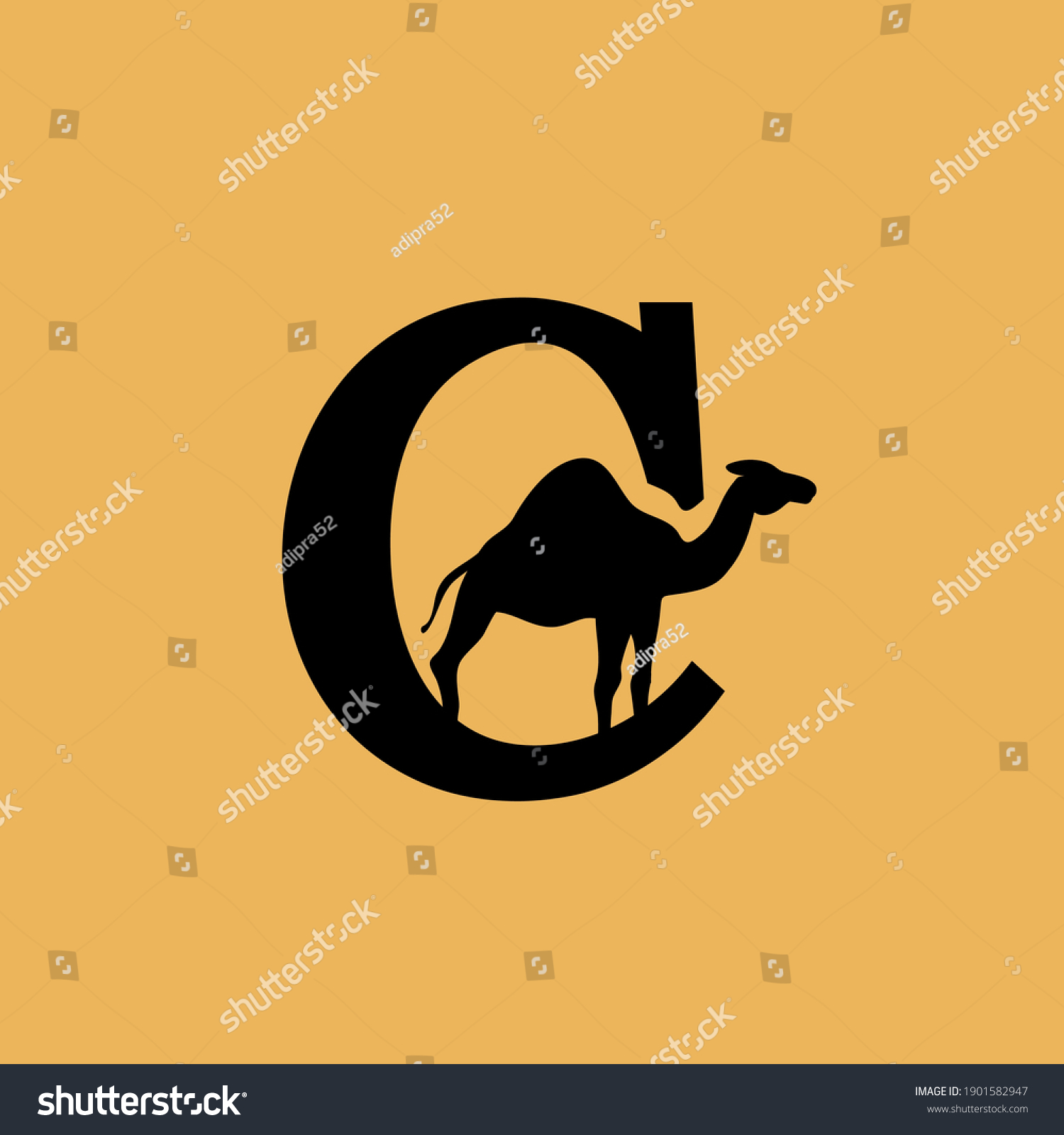 C Letter Camel Inside Logo Vector Stock Vector (Royalty Free ...