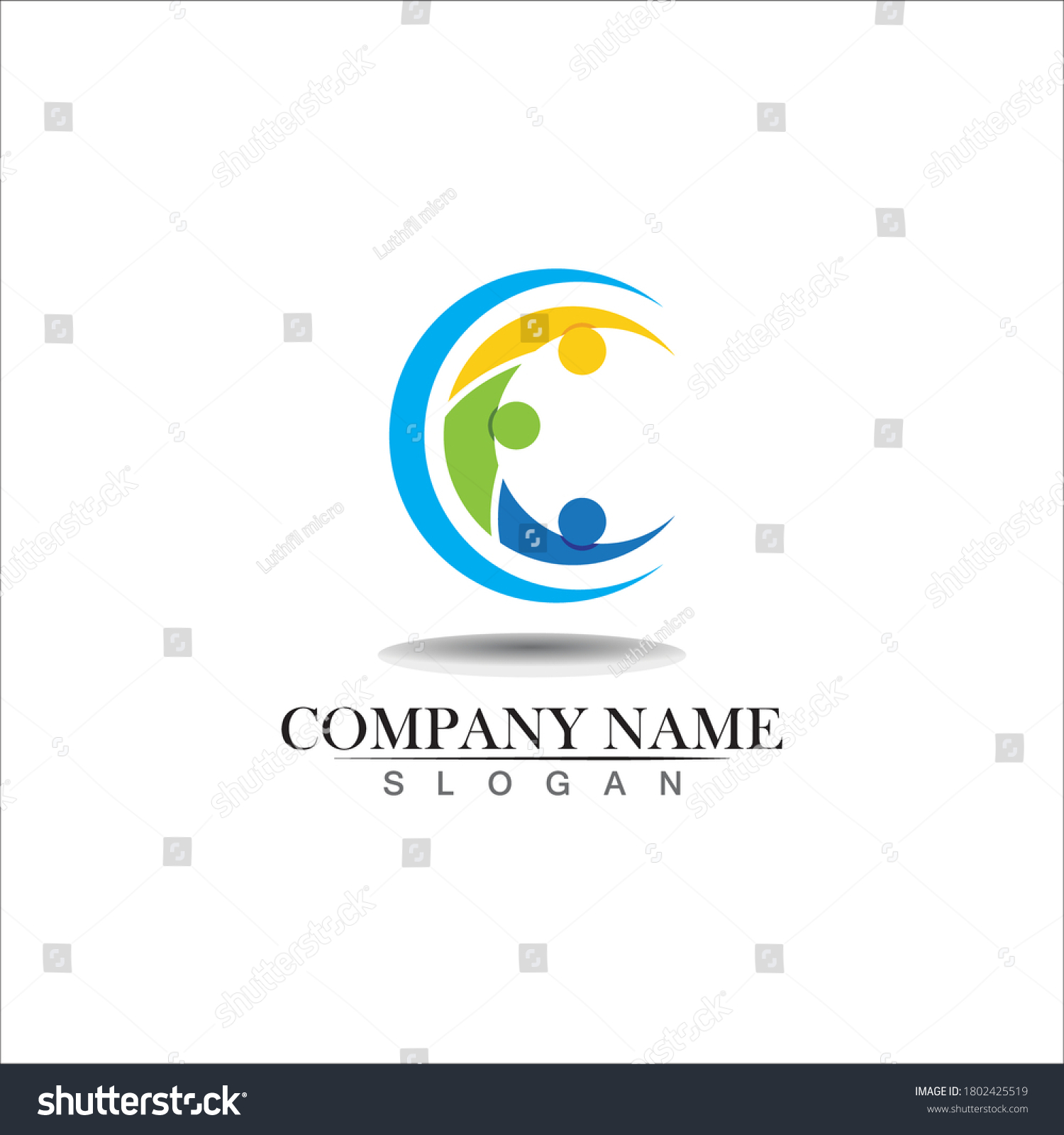 C People Logo Design Vector Stock Vector (Royalty Free) 1802425519 ...